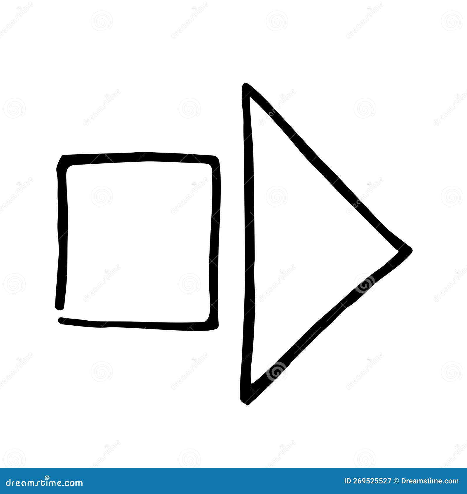 Vector Black Arrow Doodle Style Isolated on White Background Stock ...