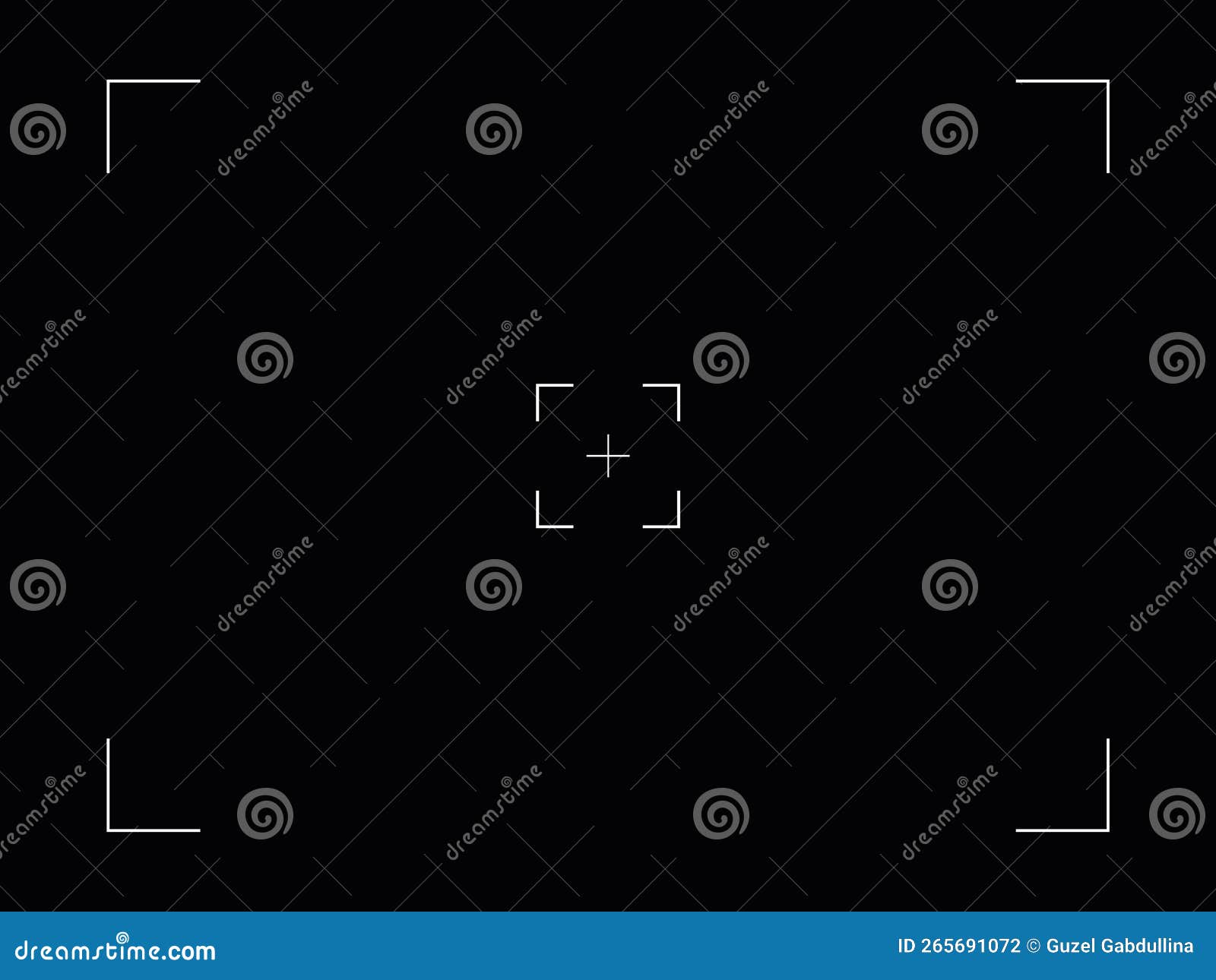 Vector Black Background with Simple Camera Recording Screen. Viewfinder ...