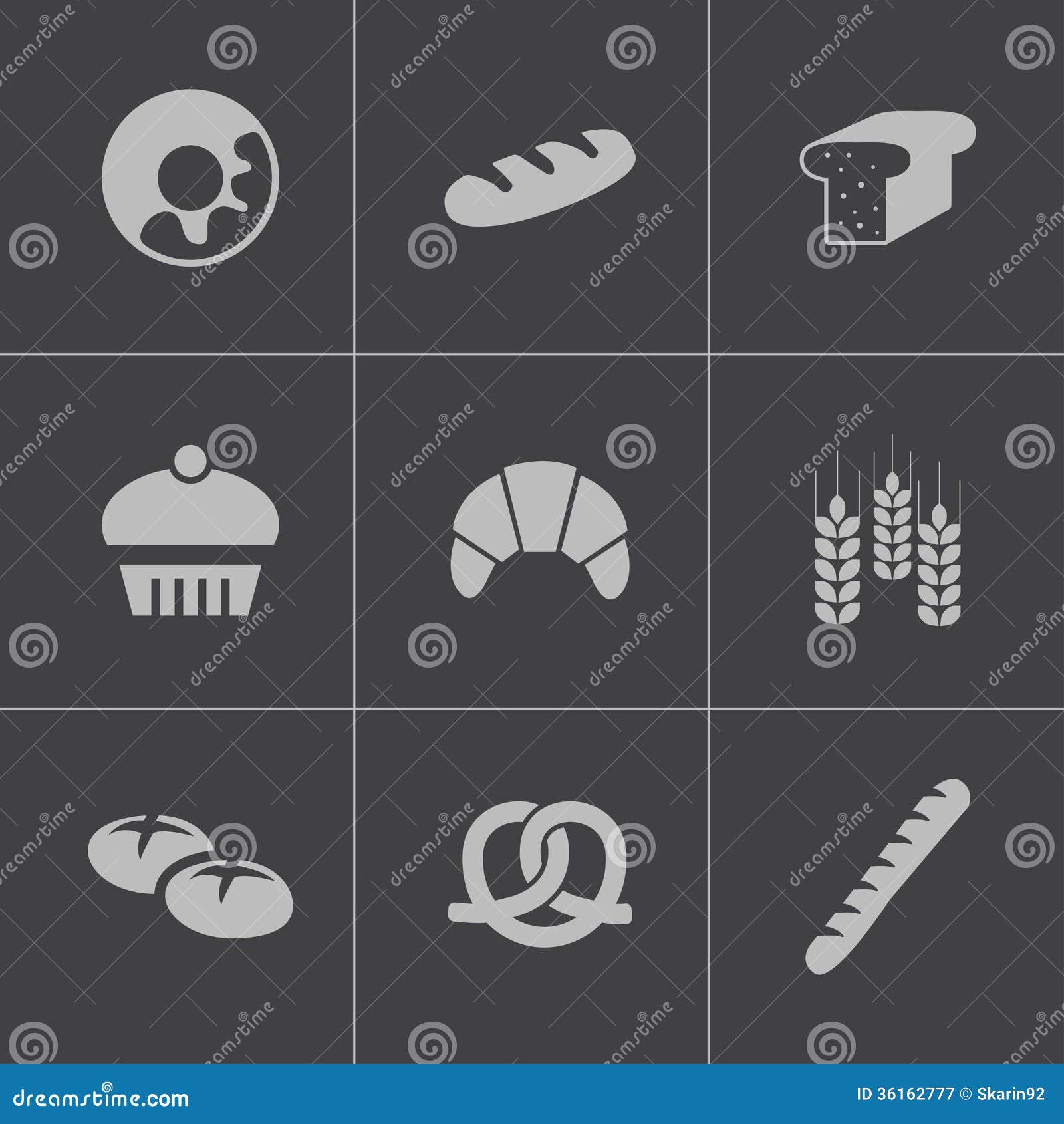 Bakery Icons In Round Frame Composition, Vector Illustration. Isolated ...