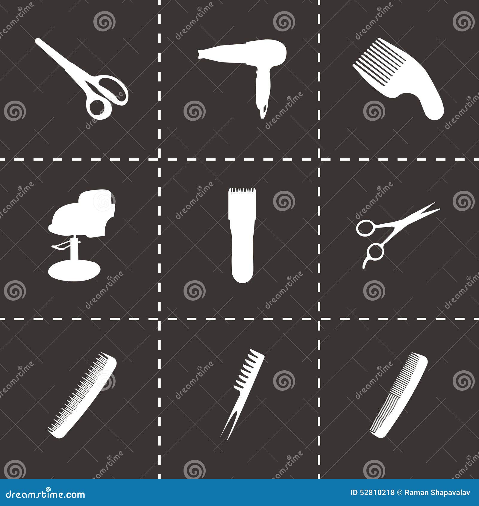 Vector Black Barber Icons Set Stock Vector - Illustration of beauty ...