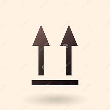 Vector Black Basic Icon - Two Arrows Up. Do Not Turn Over Sign for ...
