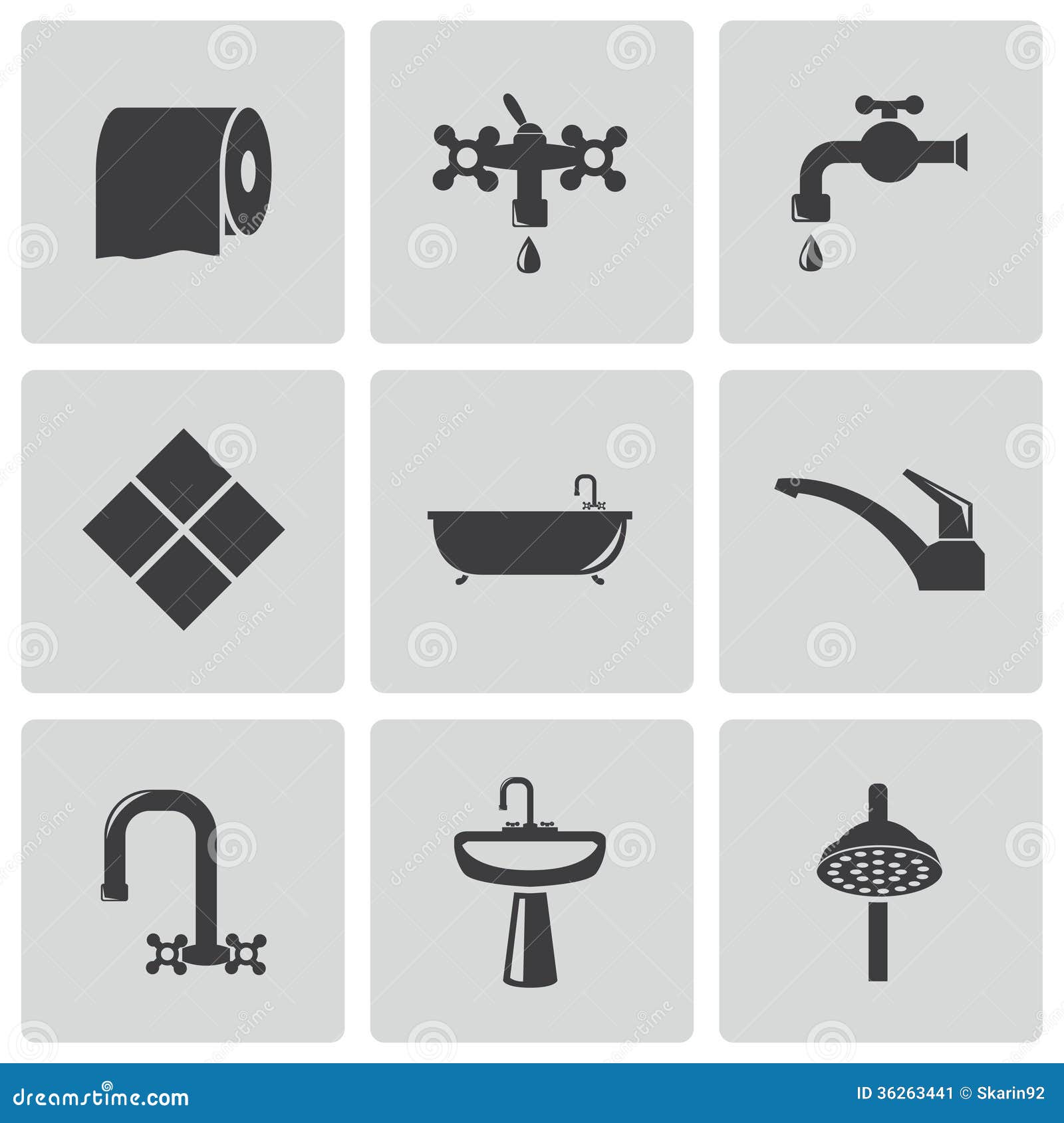 Bathroom Icons Symbols Vector Illustration. | CartoonDealer.com #82902257