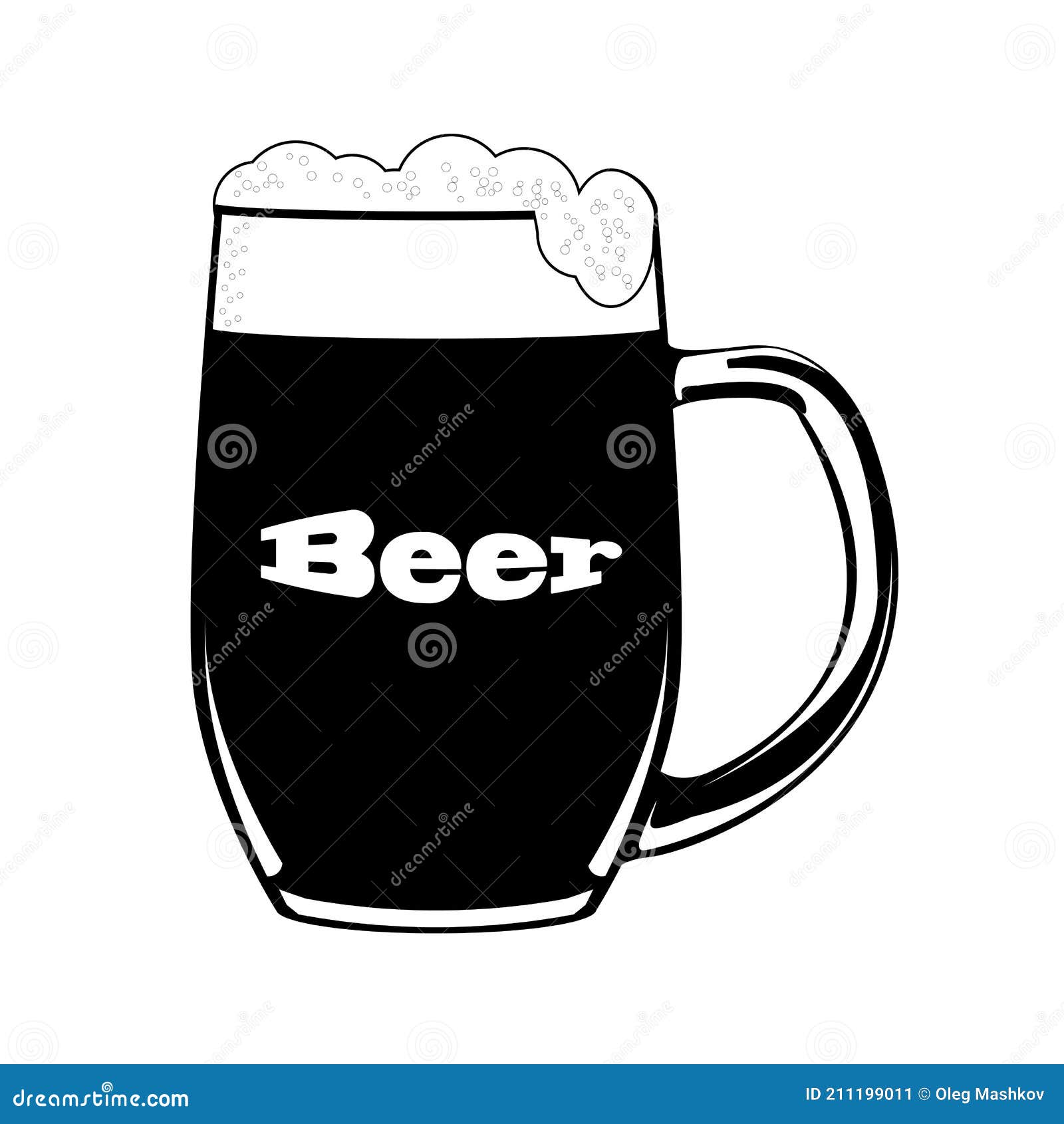 Vector black beer icon stock vector. Illustration of beer - 211199011