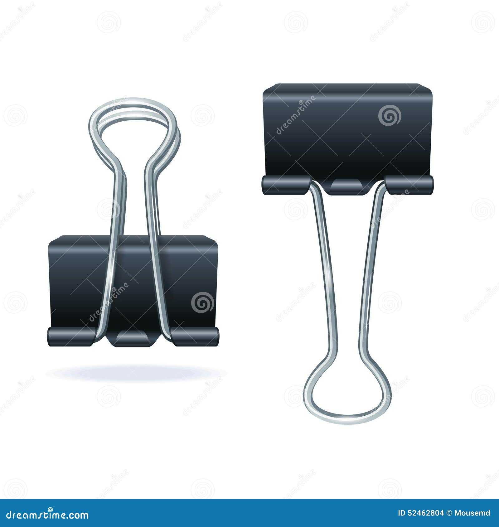Vector Black Binder Clip Set Stock Vector - Illustration of fastener ...