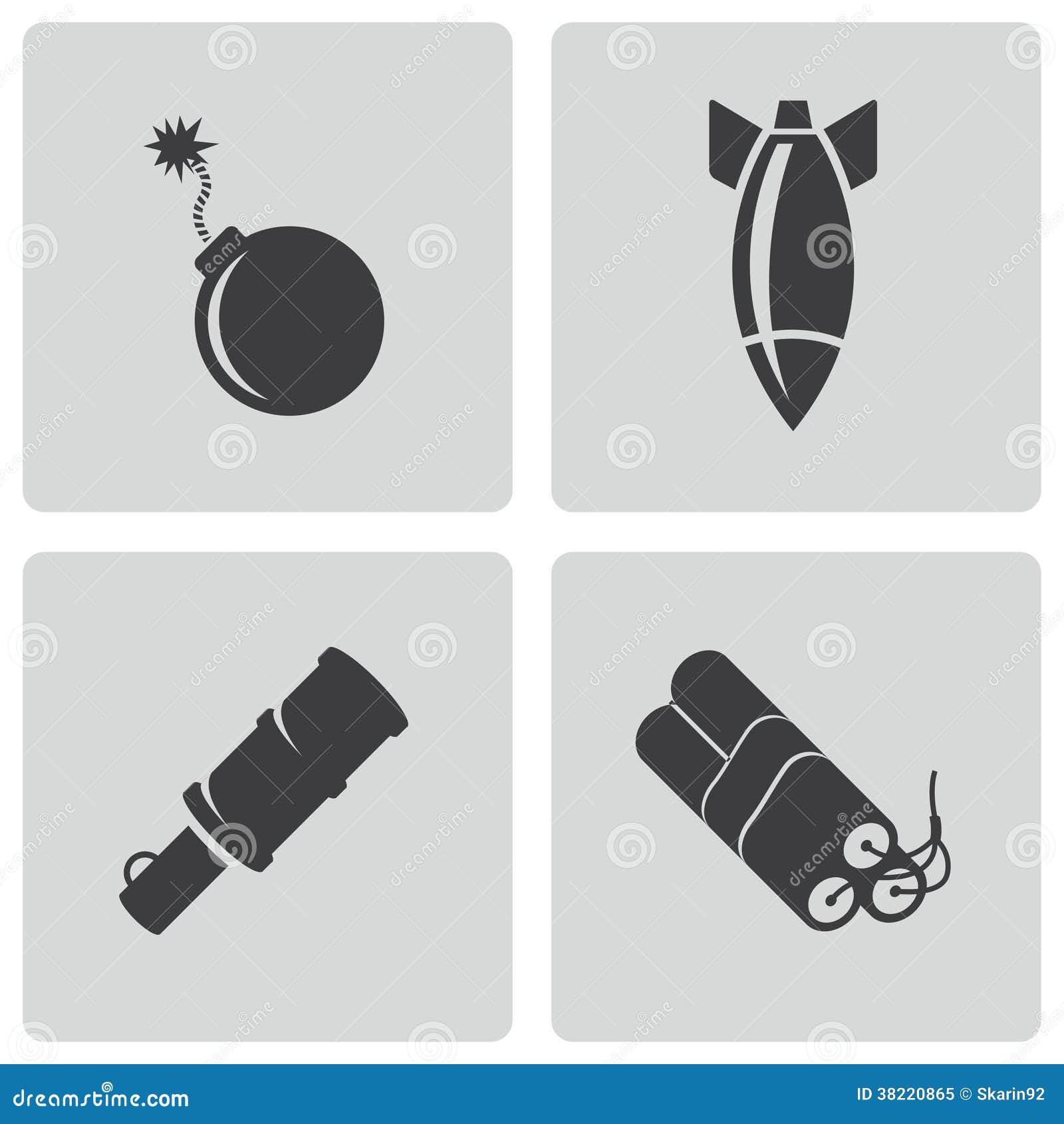 Bomb Icons. Black And White Bombs Signs Pictograms Cartoon Vector ...