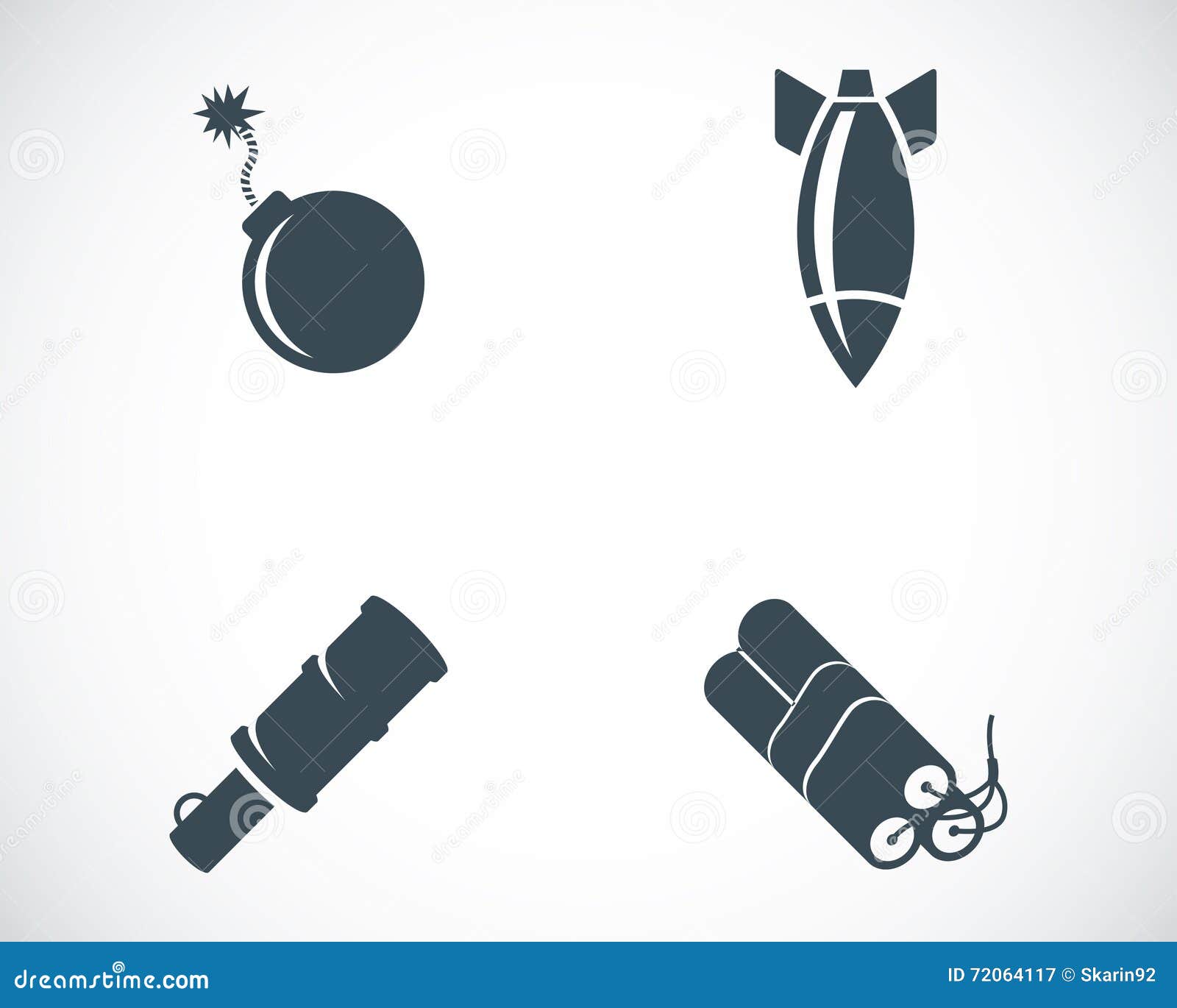 Bomb Icons. Black And White Bombs Signs Pictograms Cartoon Vector ...