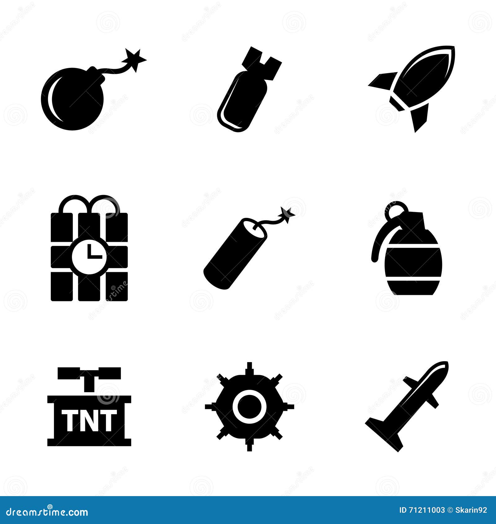 Bomb Icons. Black And White Bombs Signs Pictograms Cartoon Vector ...