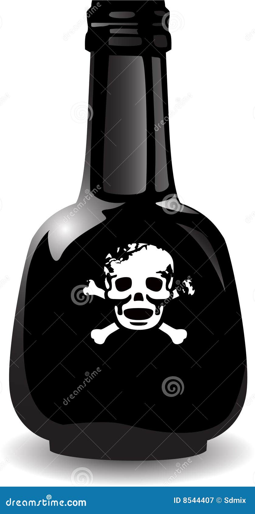 The Vector Black Bottle of the Poison Stock Vector - Illustration of ...