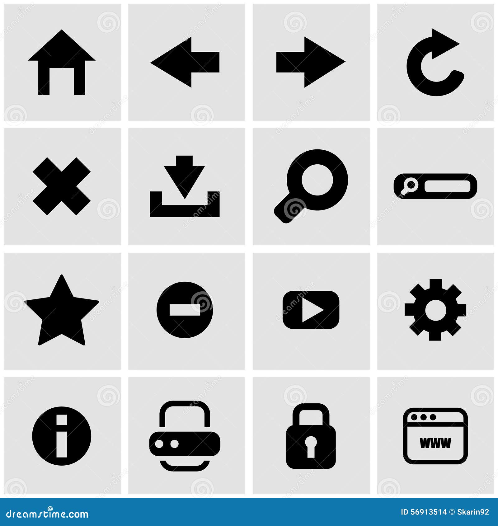 Vector Black Browser Icon Set Stock Illustration - Illustration of ...