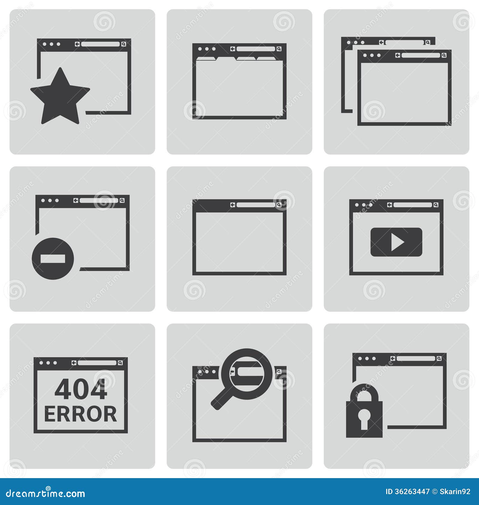 Vector black browser icons stock vector. Illustration of frame - 36263447