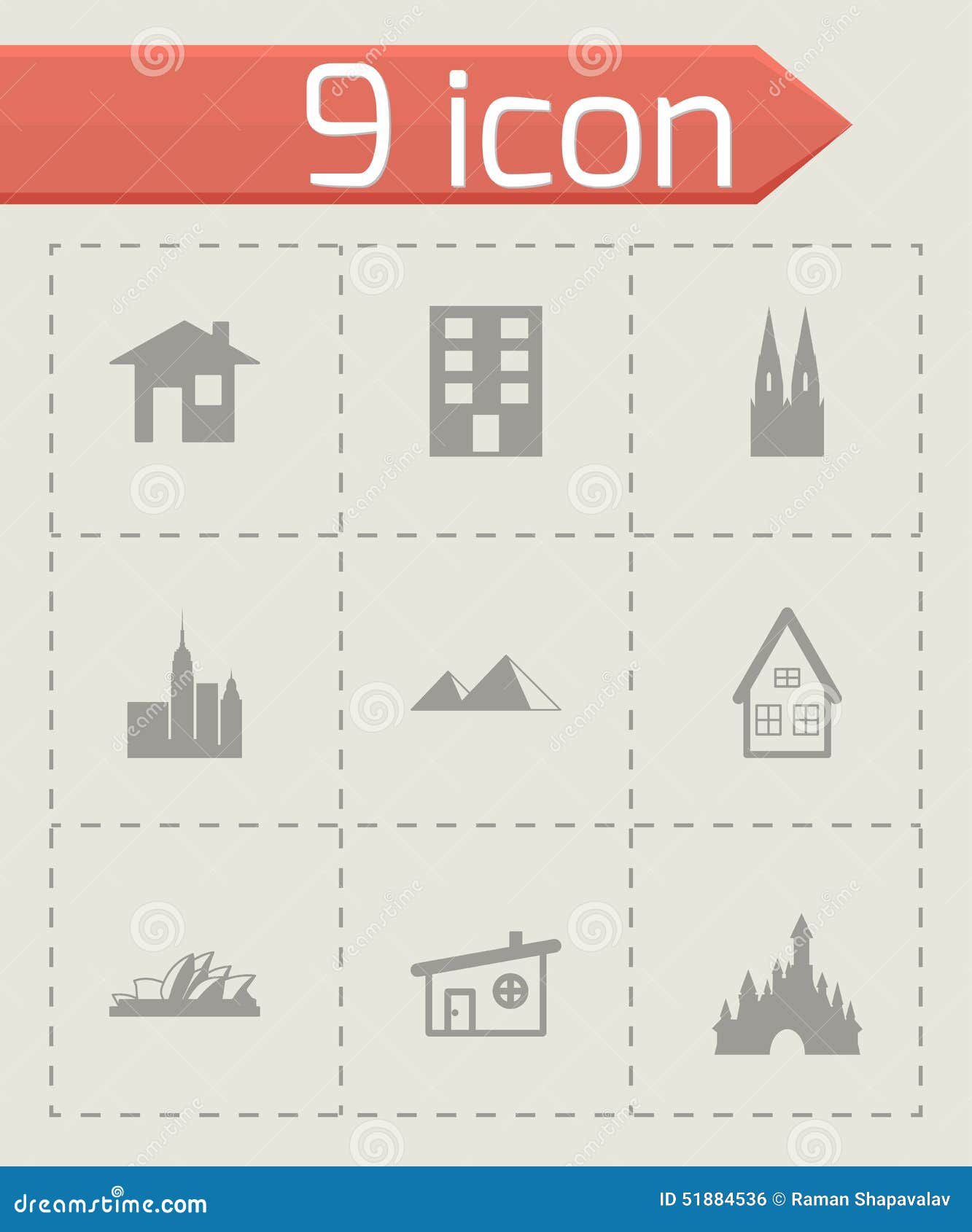 Vector Black Buildings Icons Set Stock Vector - Illustration of ...