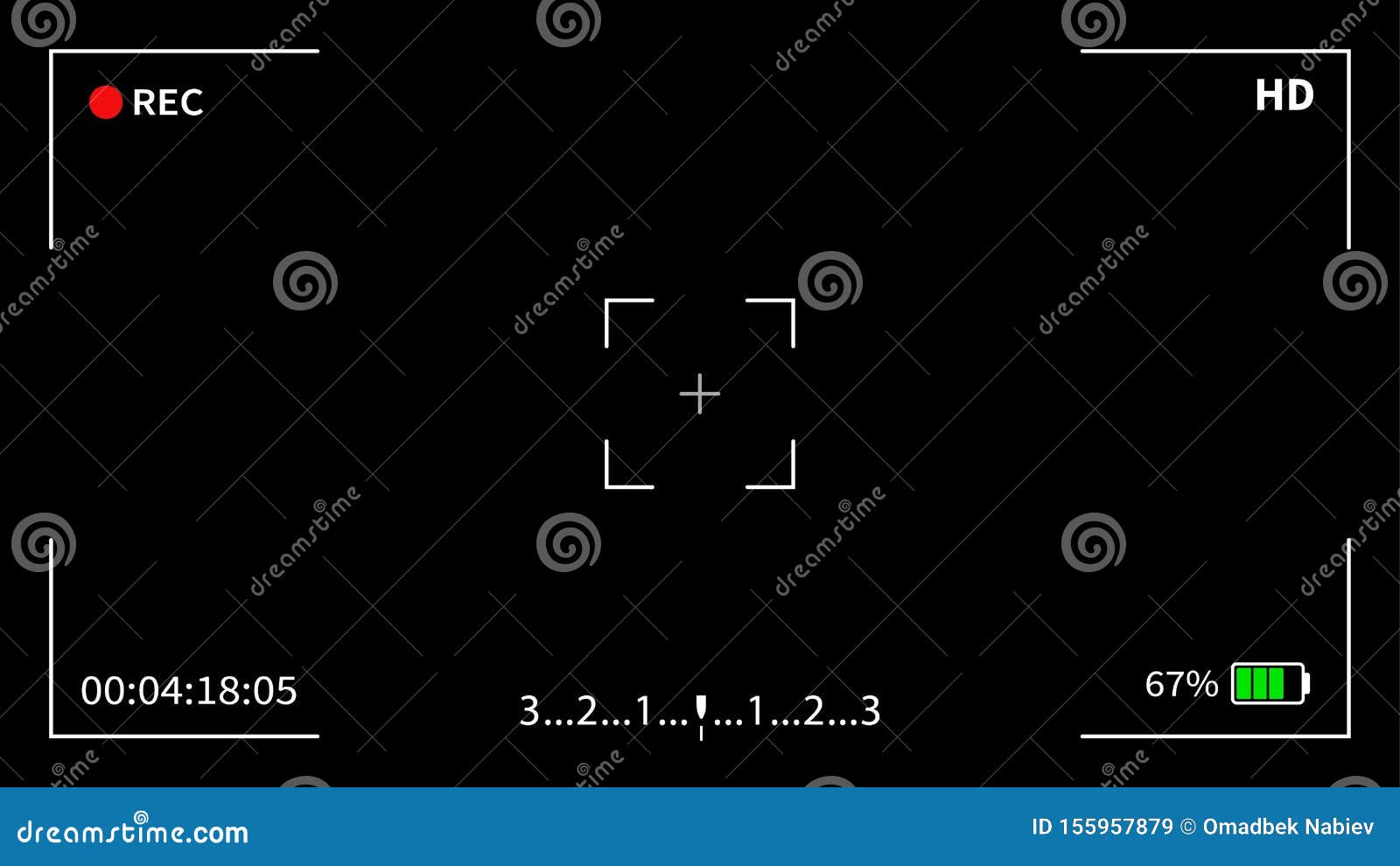 Vector, Black Camera Display Interface. Stock Vector - Illustration of ...