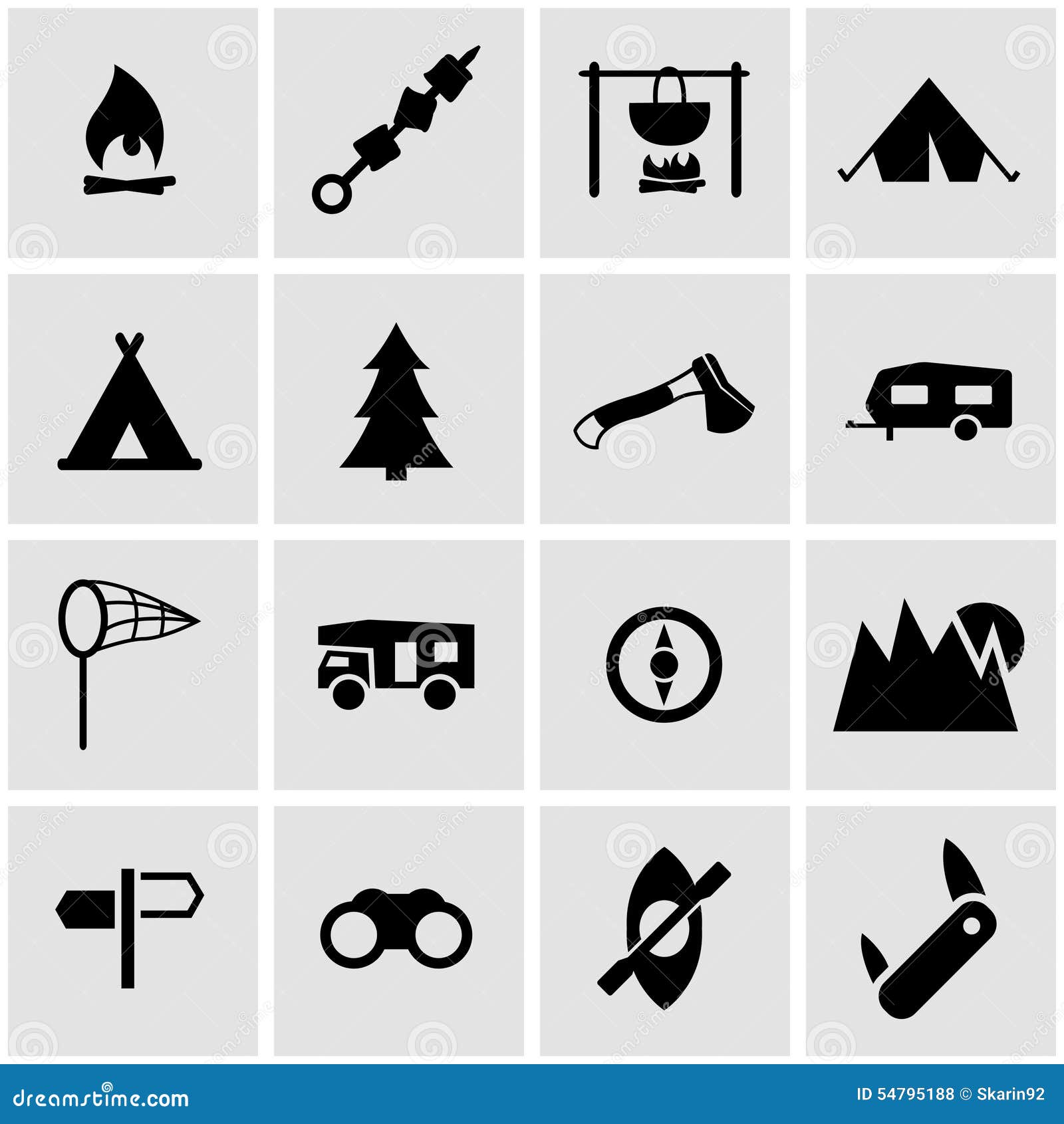 Camping Icon. Gold Glossy Campground Symbol Isolated On Violet Velvet ...