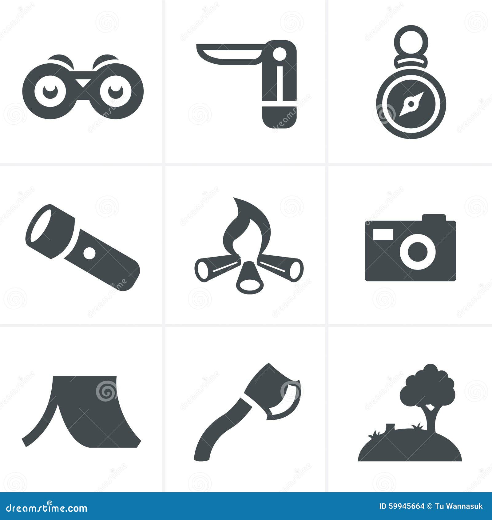 Black Rv Camping Trailer Icon Isolated On White Background. Travel ...