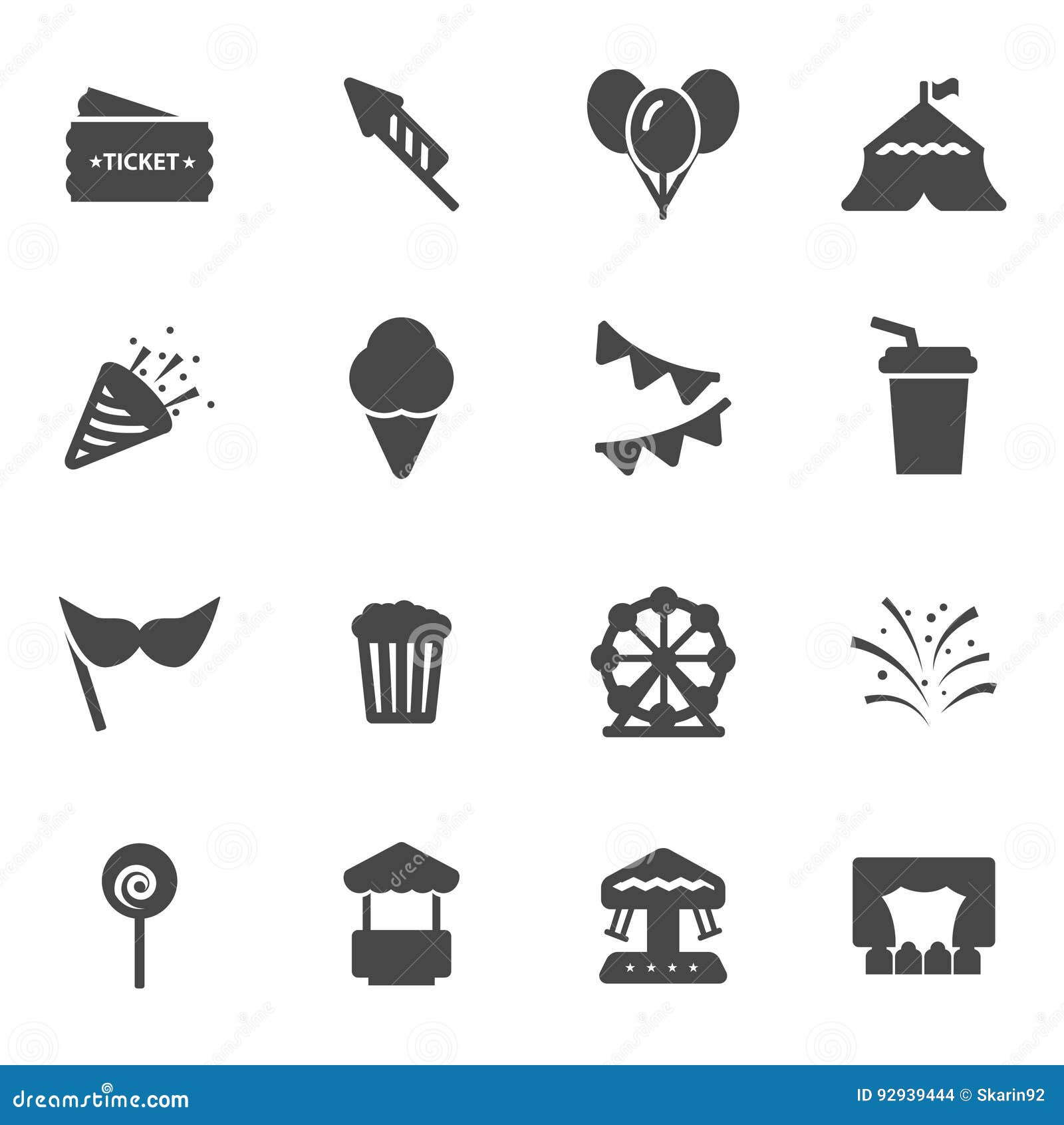 Carnival Icons Composition Poster Cartoon Vector | CartoonDealer.com ...