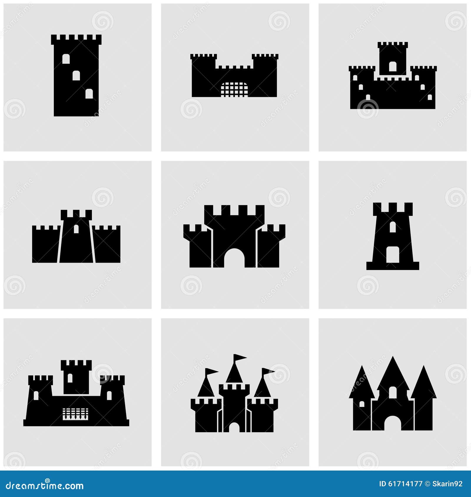 Castle Icon On White Background Vector Illustration | CartoonDealer.com ...