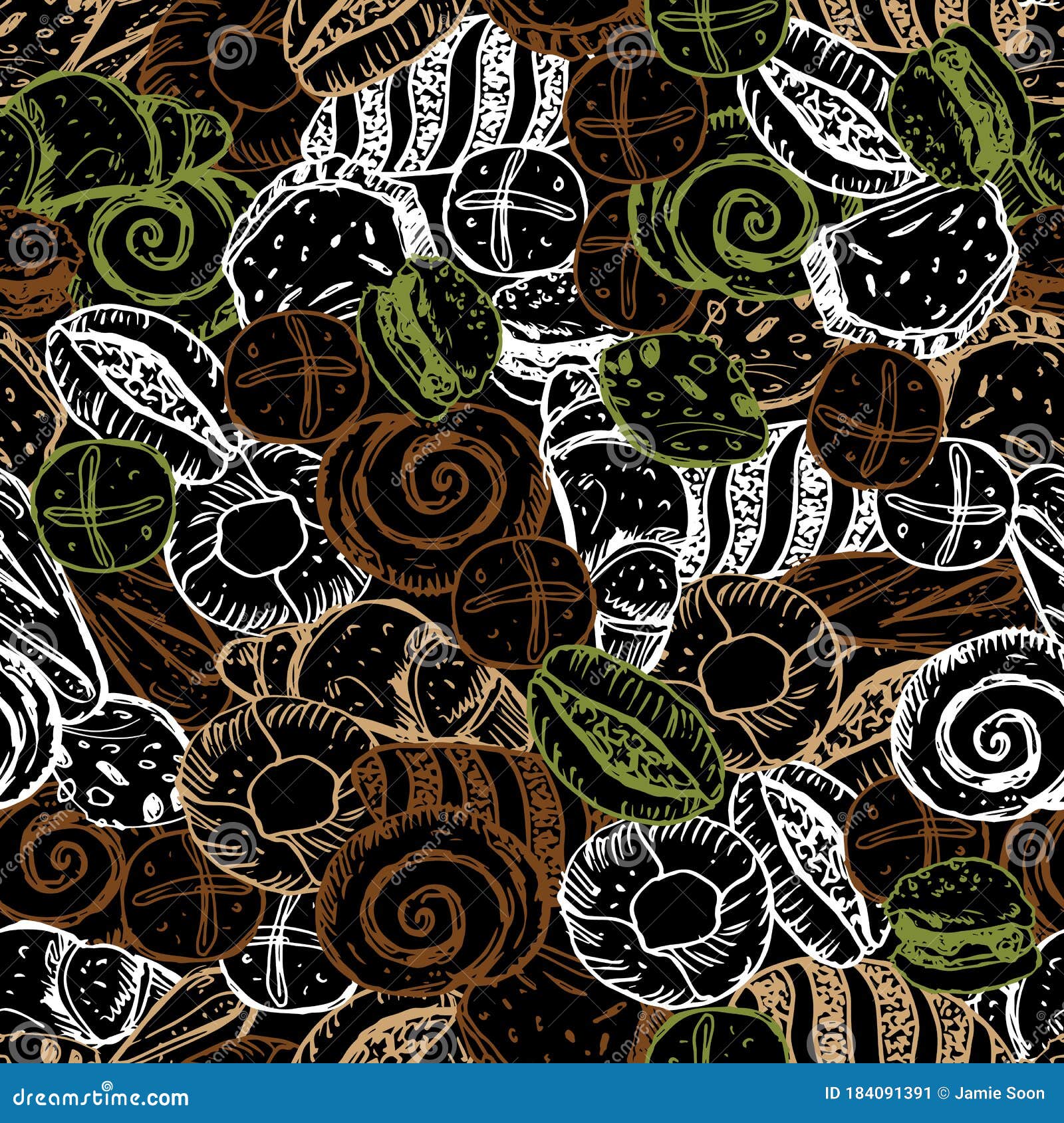 Breads On The Chalkboard Background Cartoon Vector | CartoonDealer.com ...