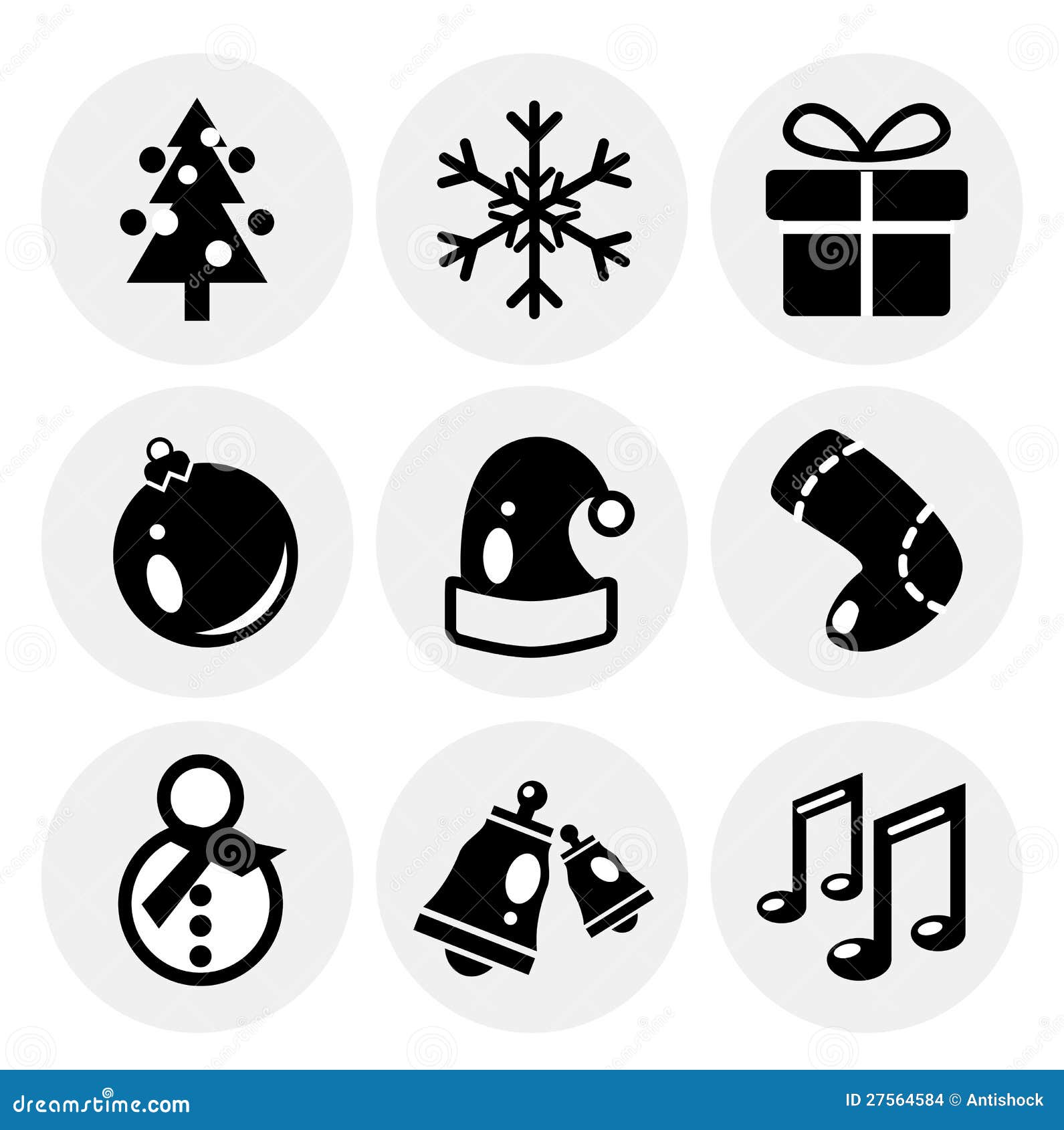 Vector Black Christmas Icons. Icon Set Stock Vector - Illustration of ...