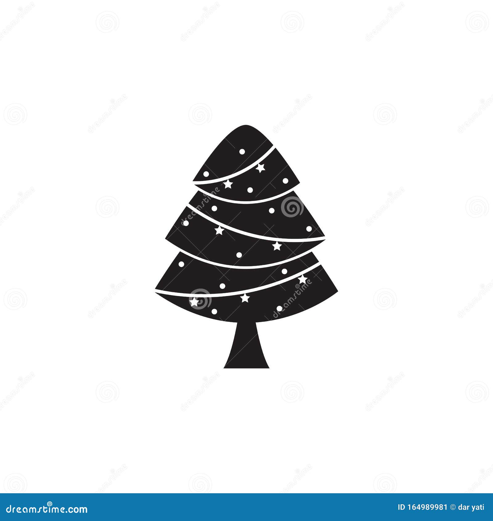 Vector Black Christmas Tree Stock Vector - Illustration of winter ...