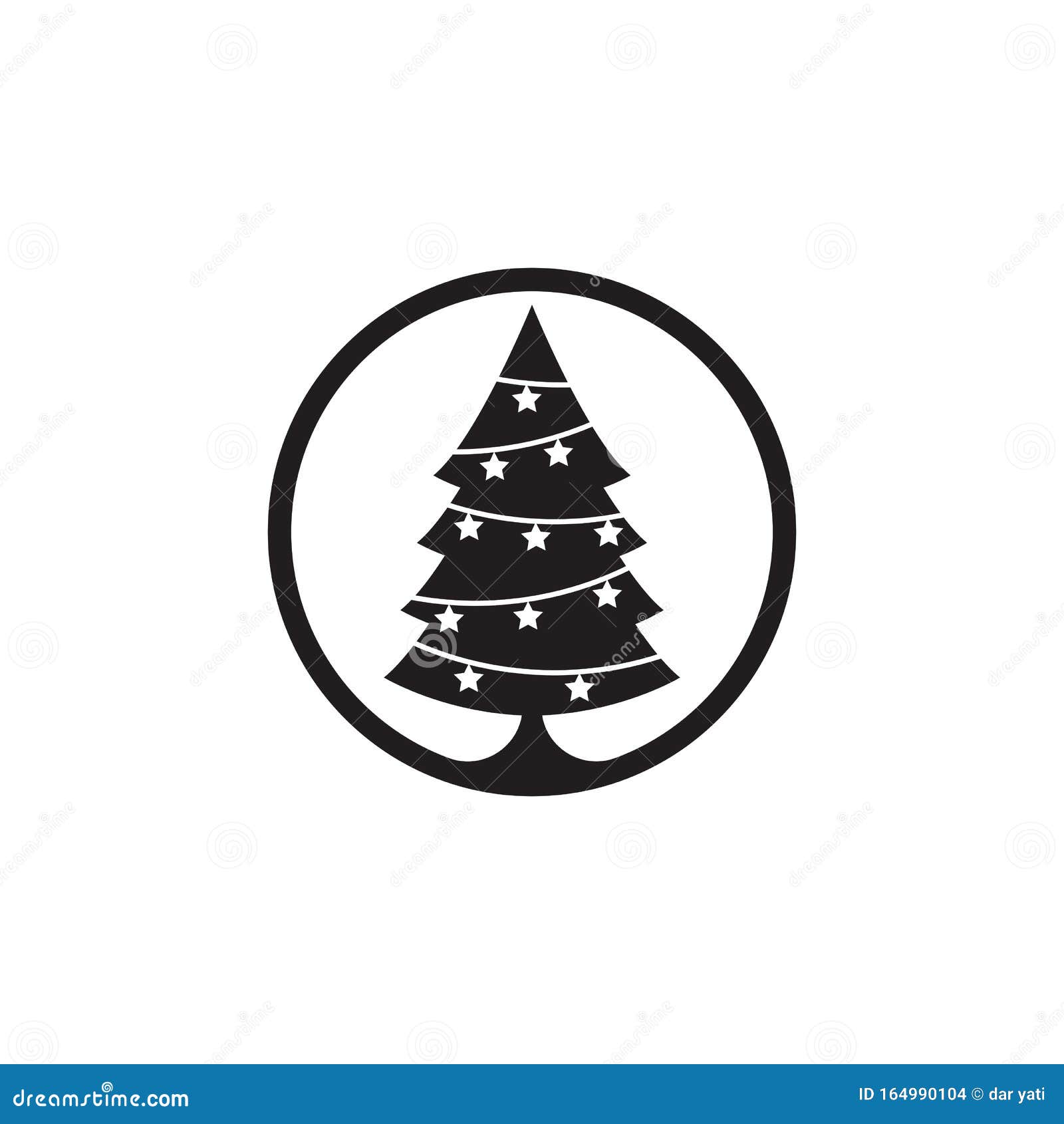 Vector Black Christmas Tree Stock Vector - Illustration of design ...