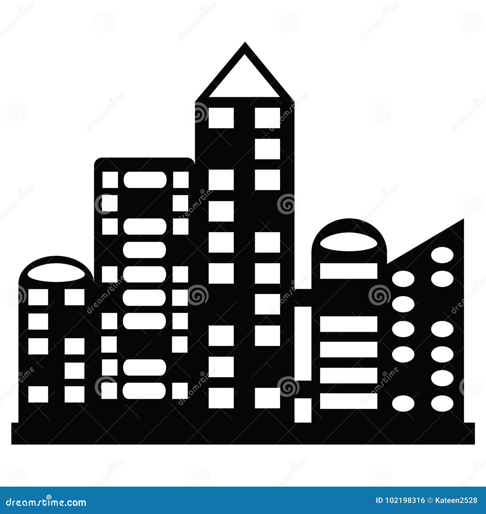 Vector Black City Icons Set Stock Vector - Illustration of graphic ...