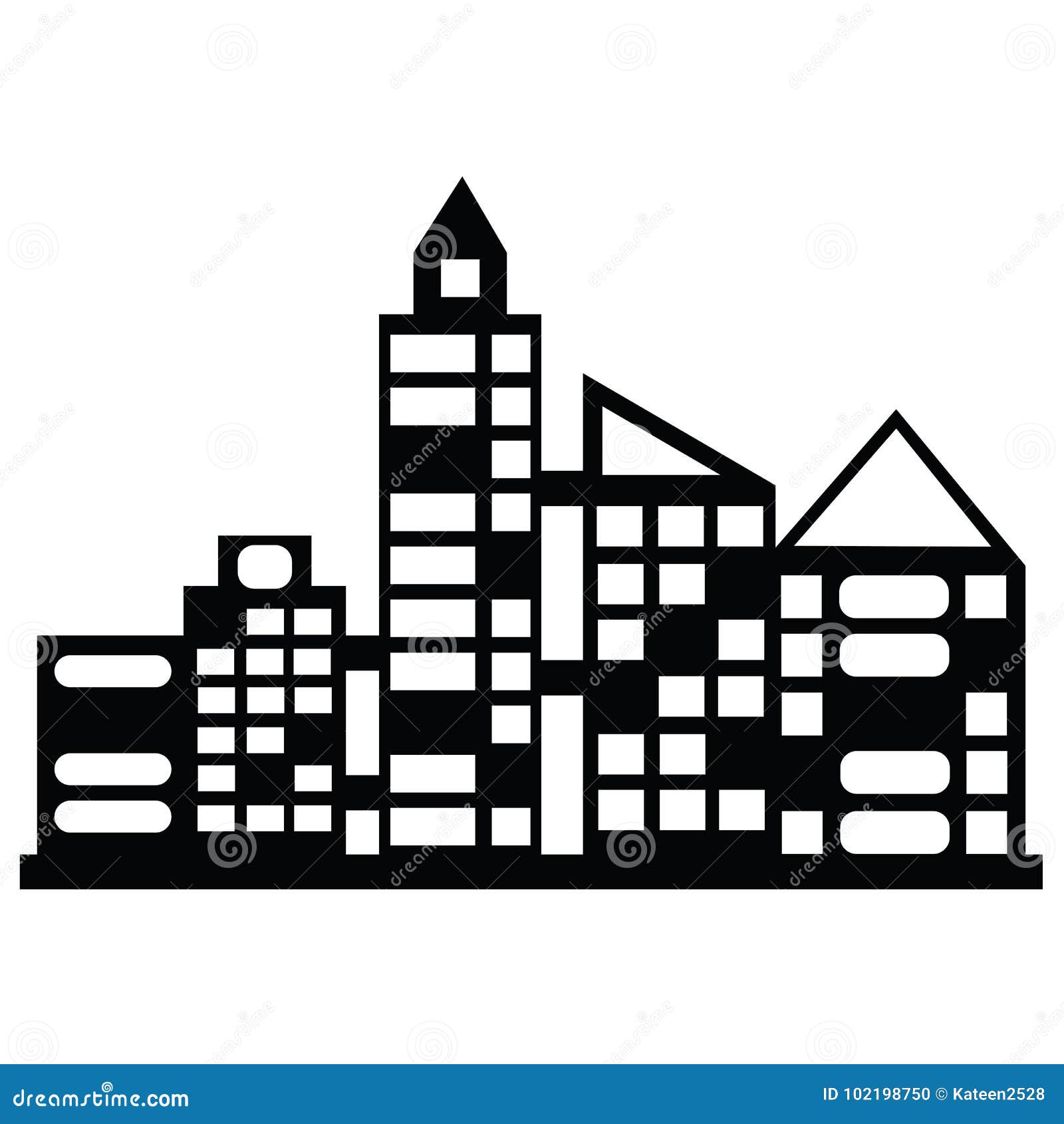 Vector Black City Icons Set Stock Vector - Illustration of construction ...