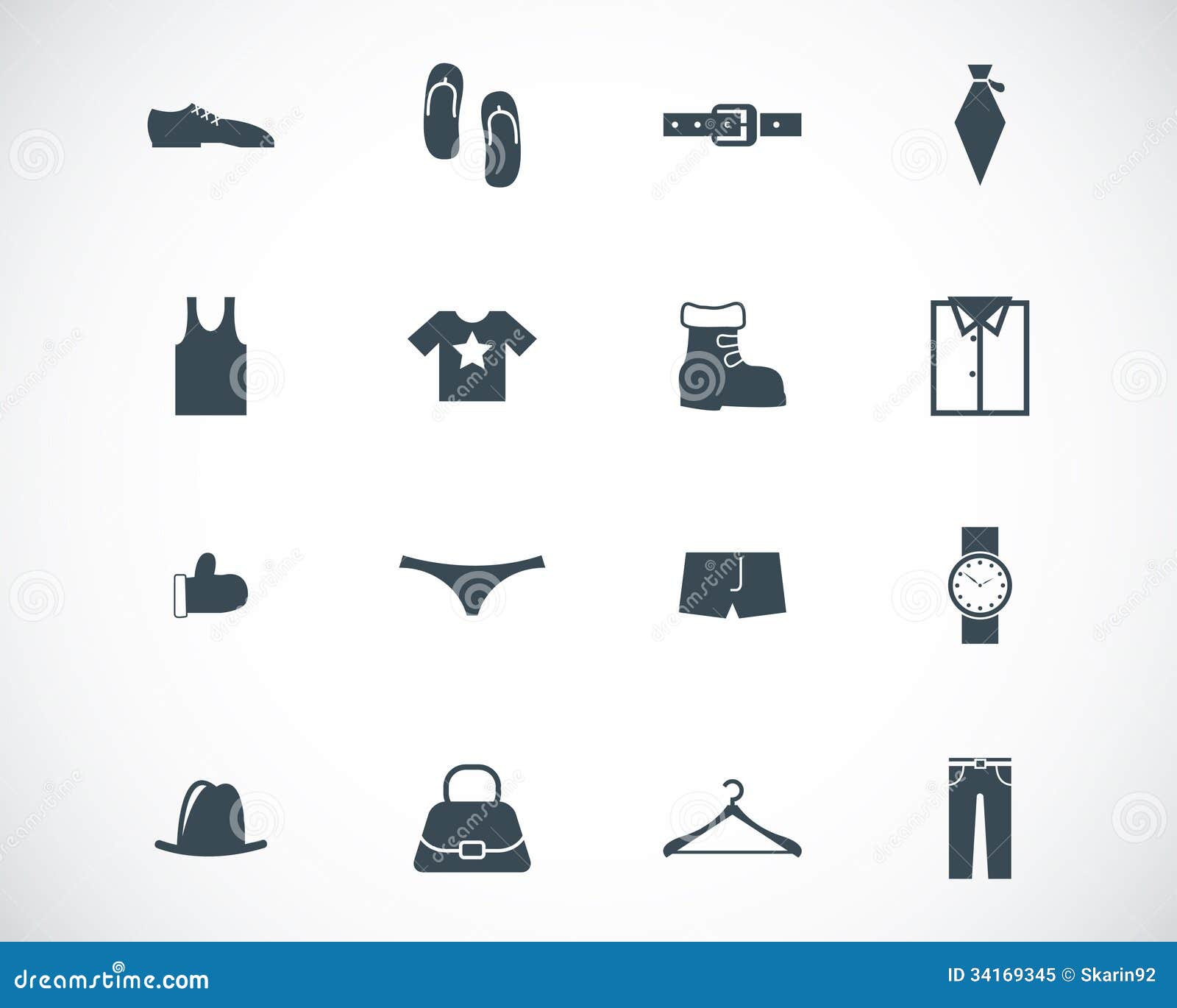 Vector black clothes icons stock illustration. Illustration of clothing ...