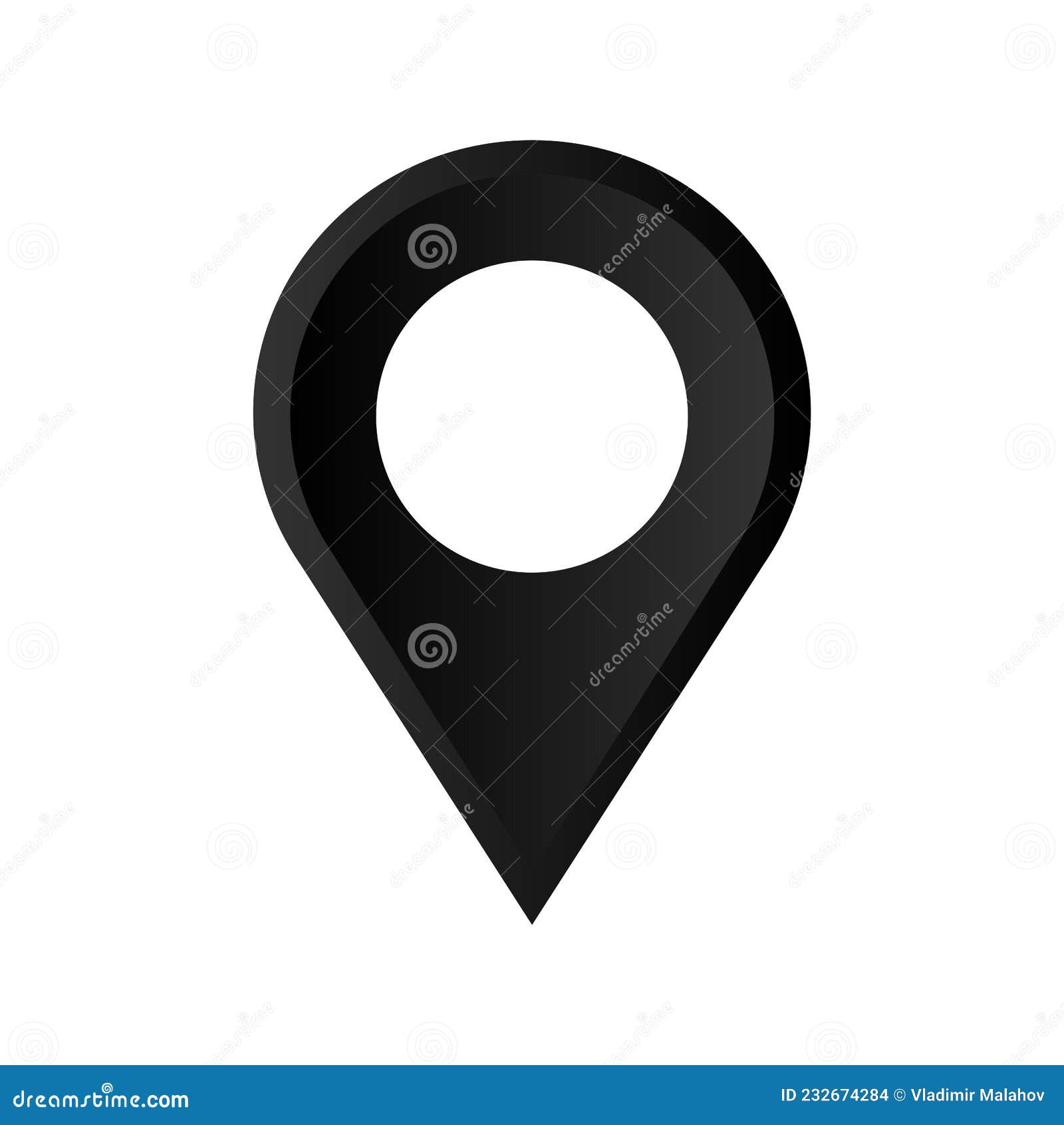 Vector Black Colored Map Pin Icon. Stock Vector - Illustration of ...