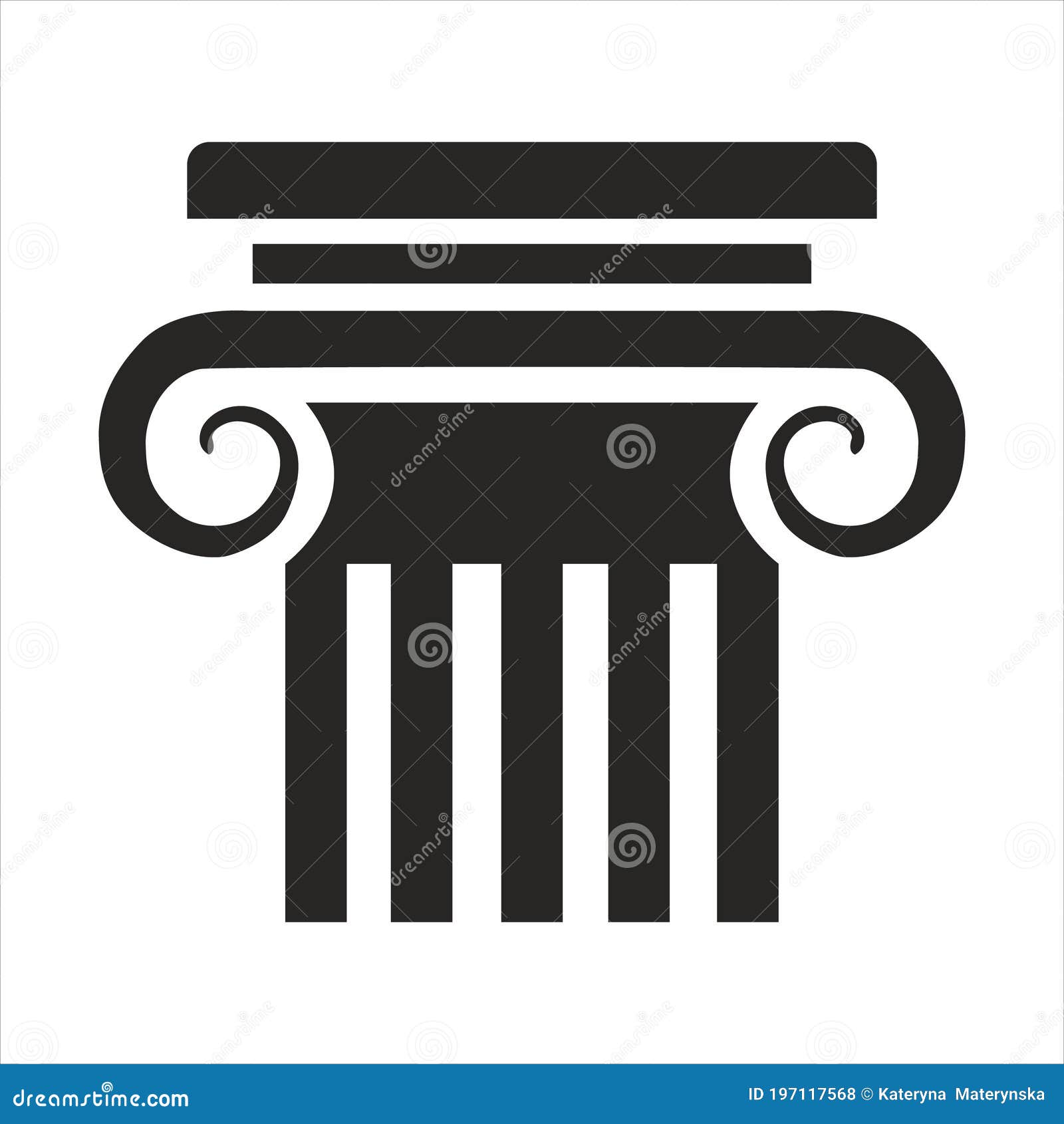 Ancient Columns Vector Icon. Vector Black Column Icons on White ...