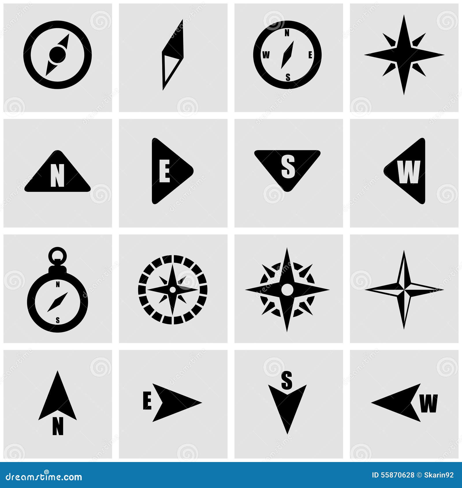 Compass Icon Isolated On Background.modern Flat Compass Pictogram ...