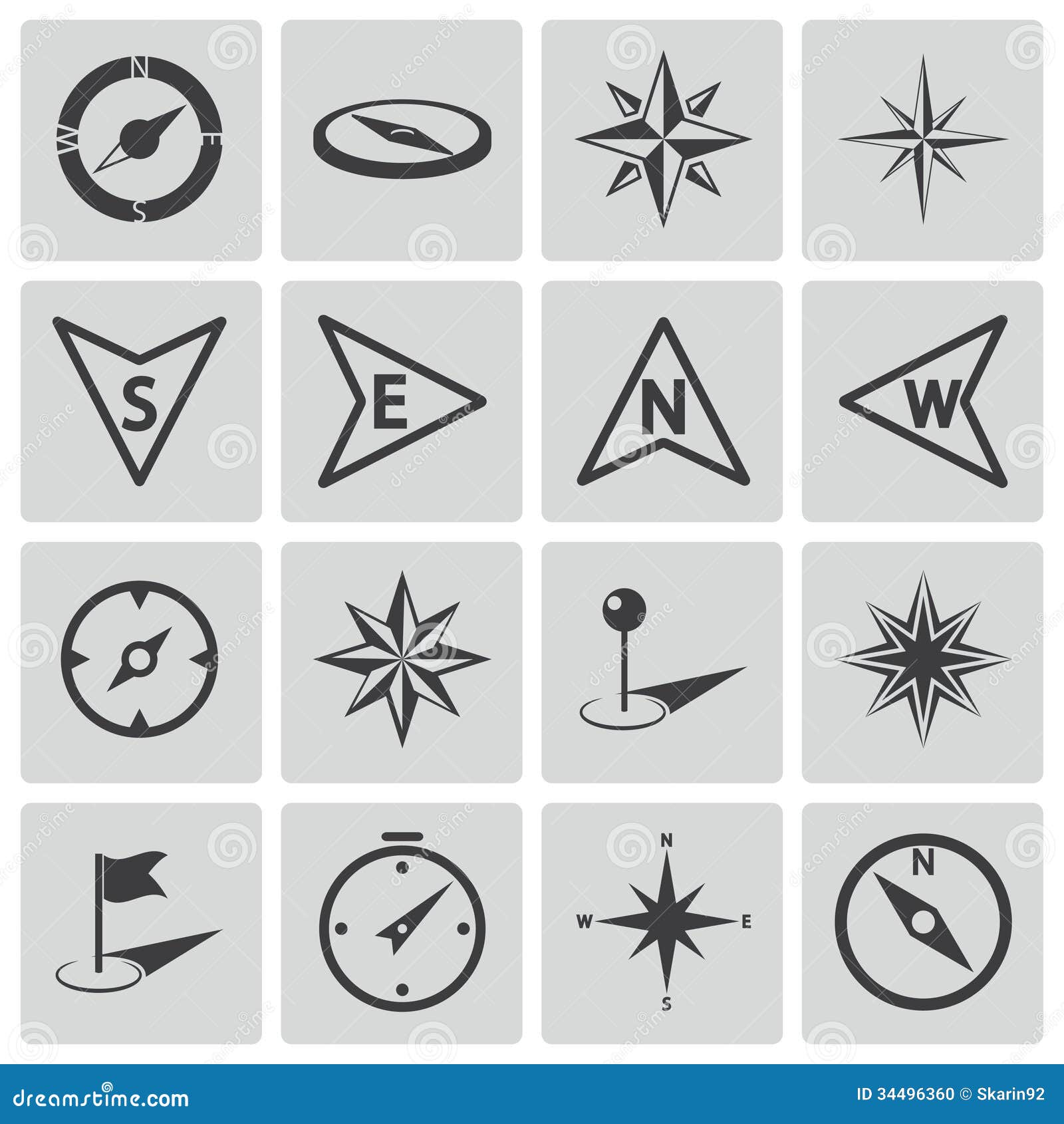 Vector black compass icons stock illustration. Illustration of isolated ...