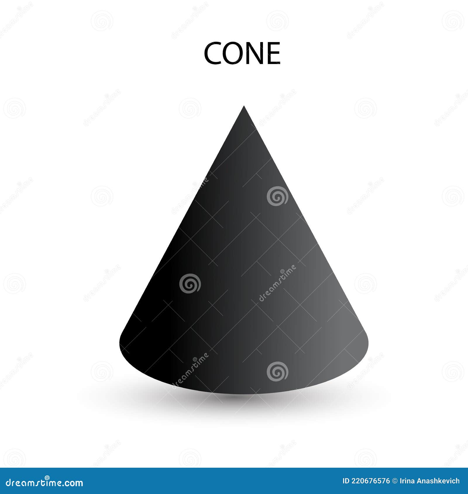 Vector Black Cone with Gradients and Shadow for Game, Icon, Package ...