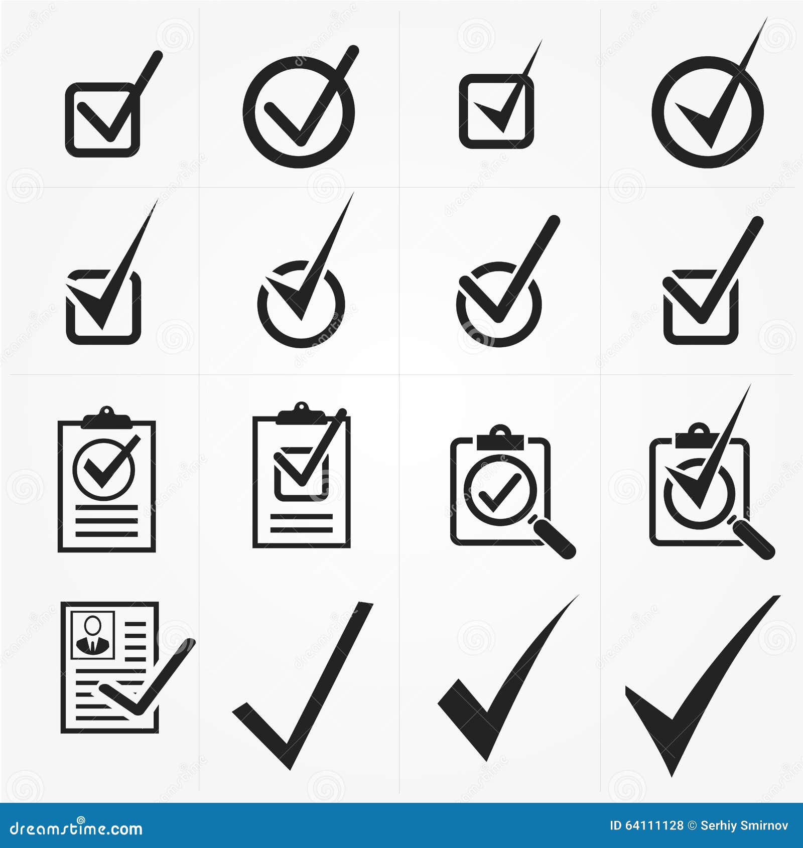 Vector Black Confirm Icons Set. Universal Vector Icons Stock Vector ...