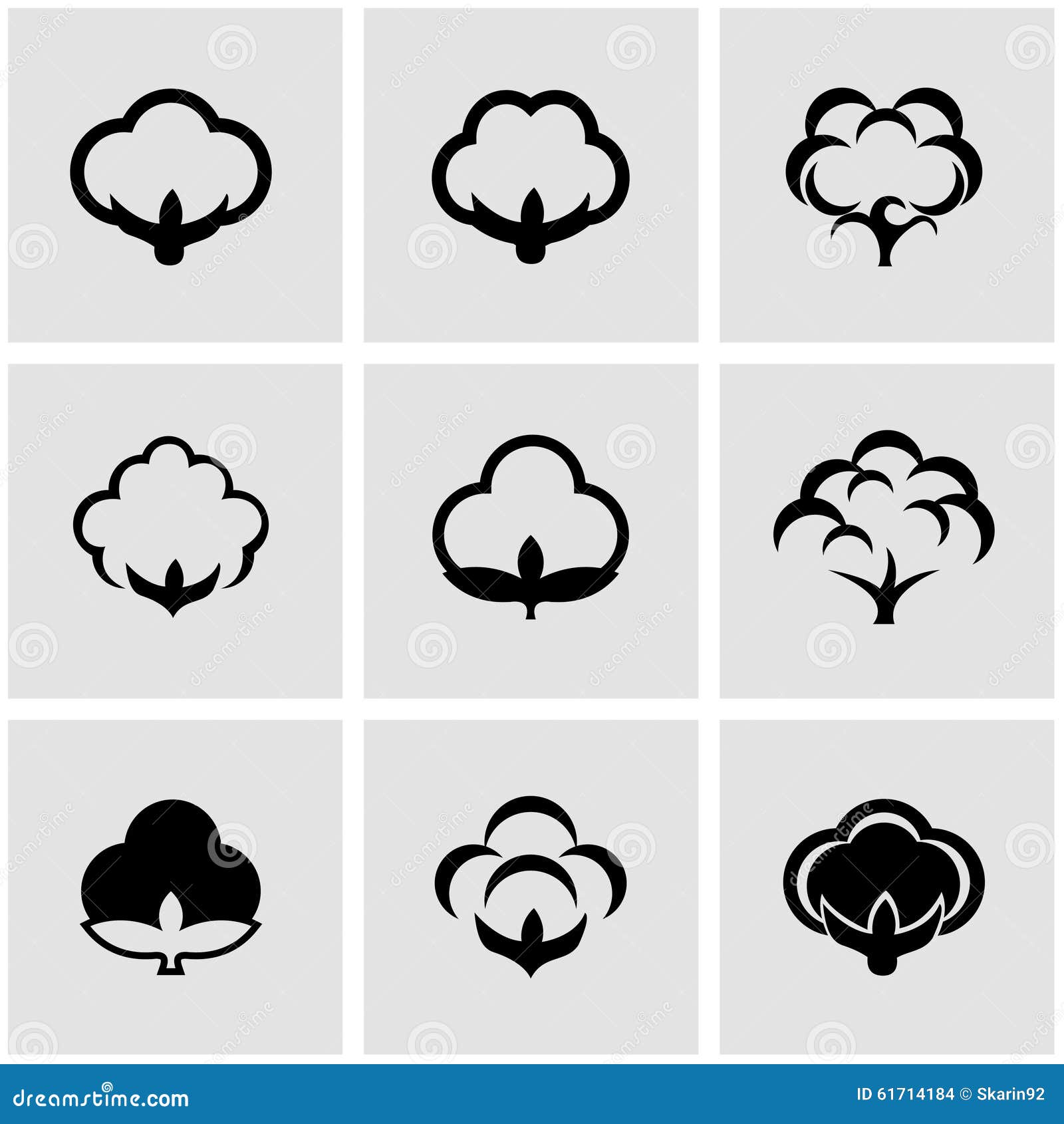 Vector Black Cotton Icon Set Stock Illustration - Illustration of black, clothing: 61714184