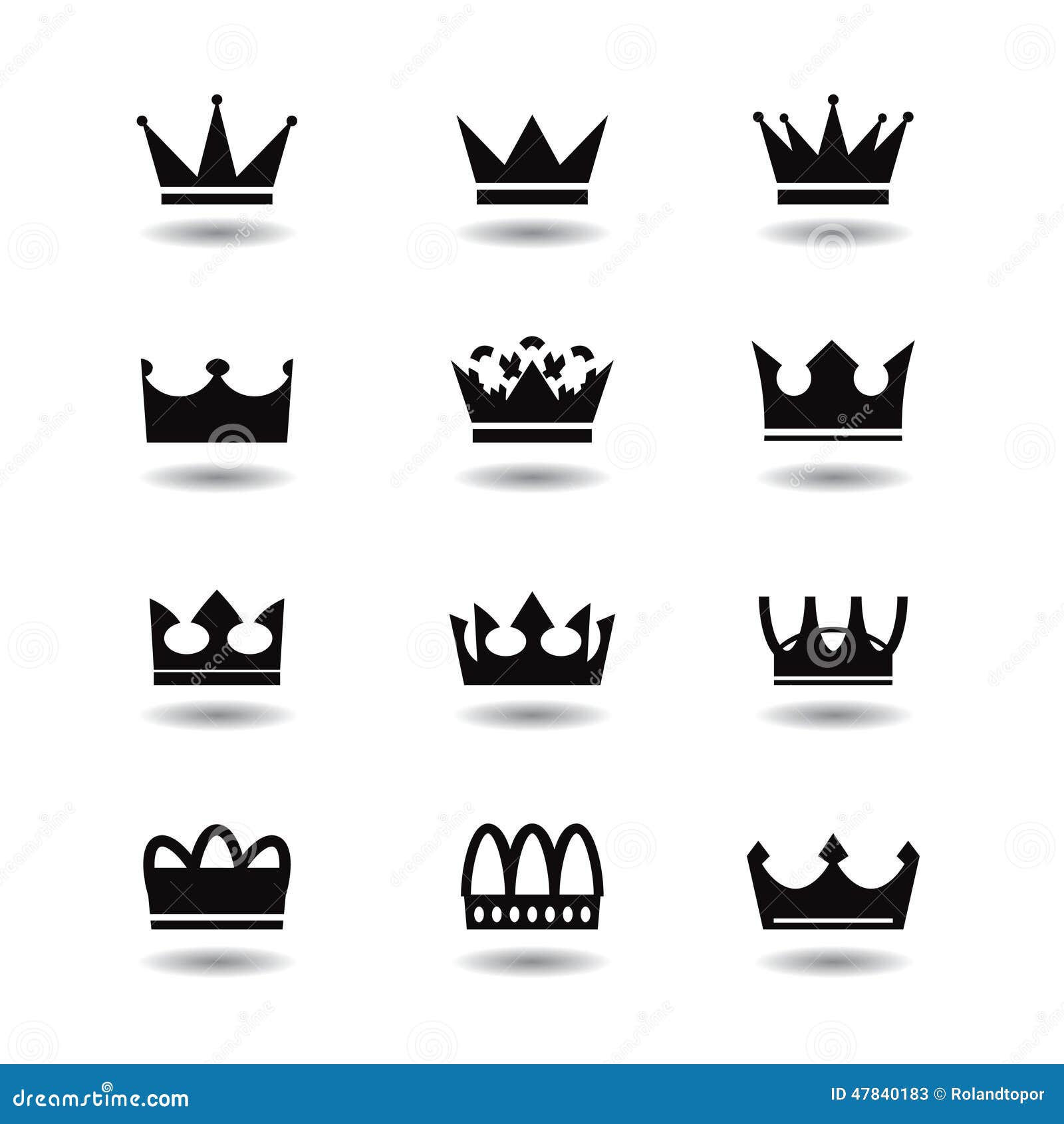Vector black crowns stock illustration. Illustration of coronation ...