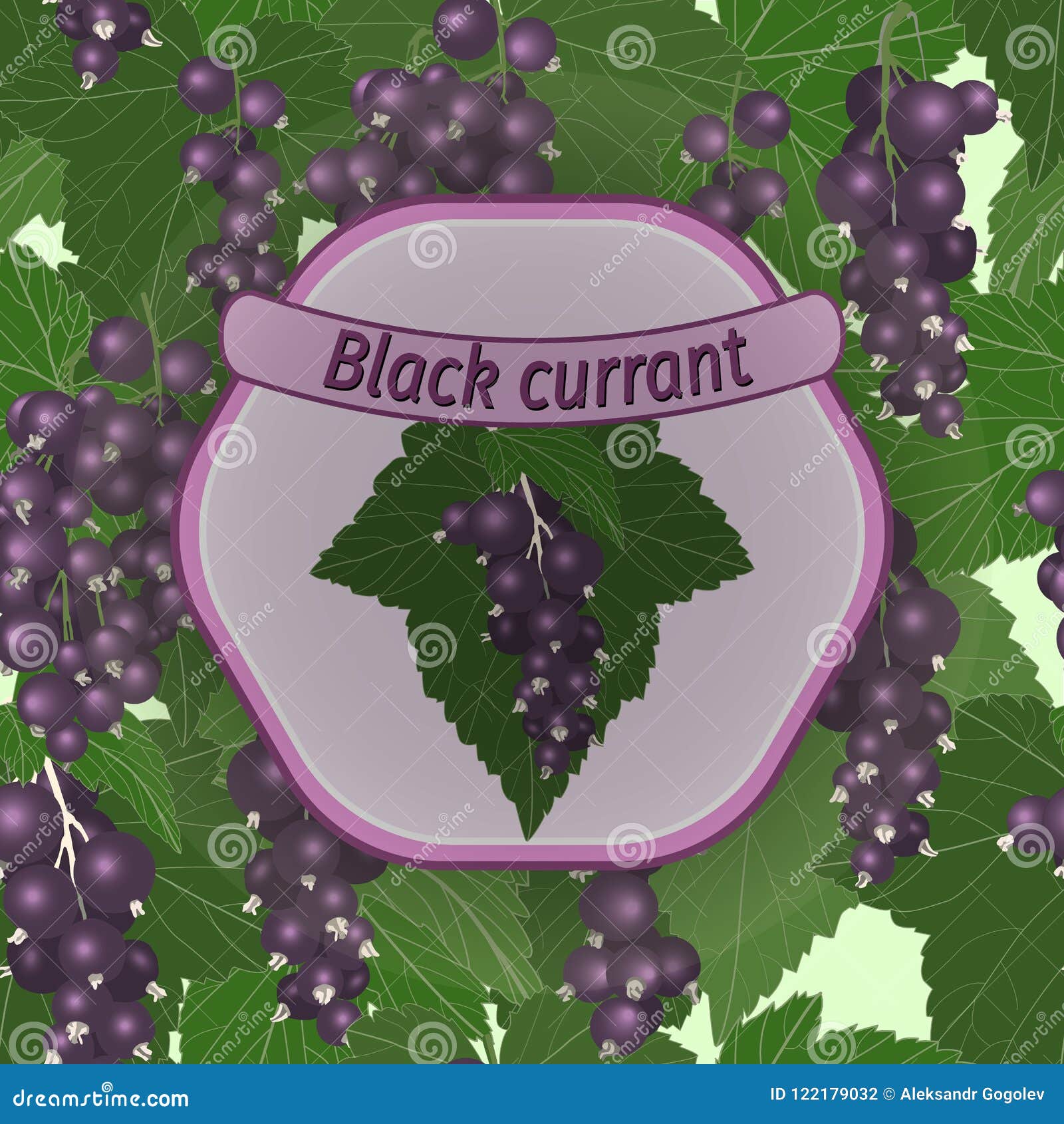 Vector black currant label stock illustration. Illustration of banner ...