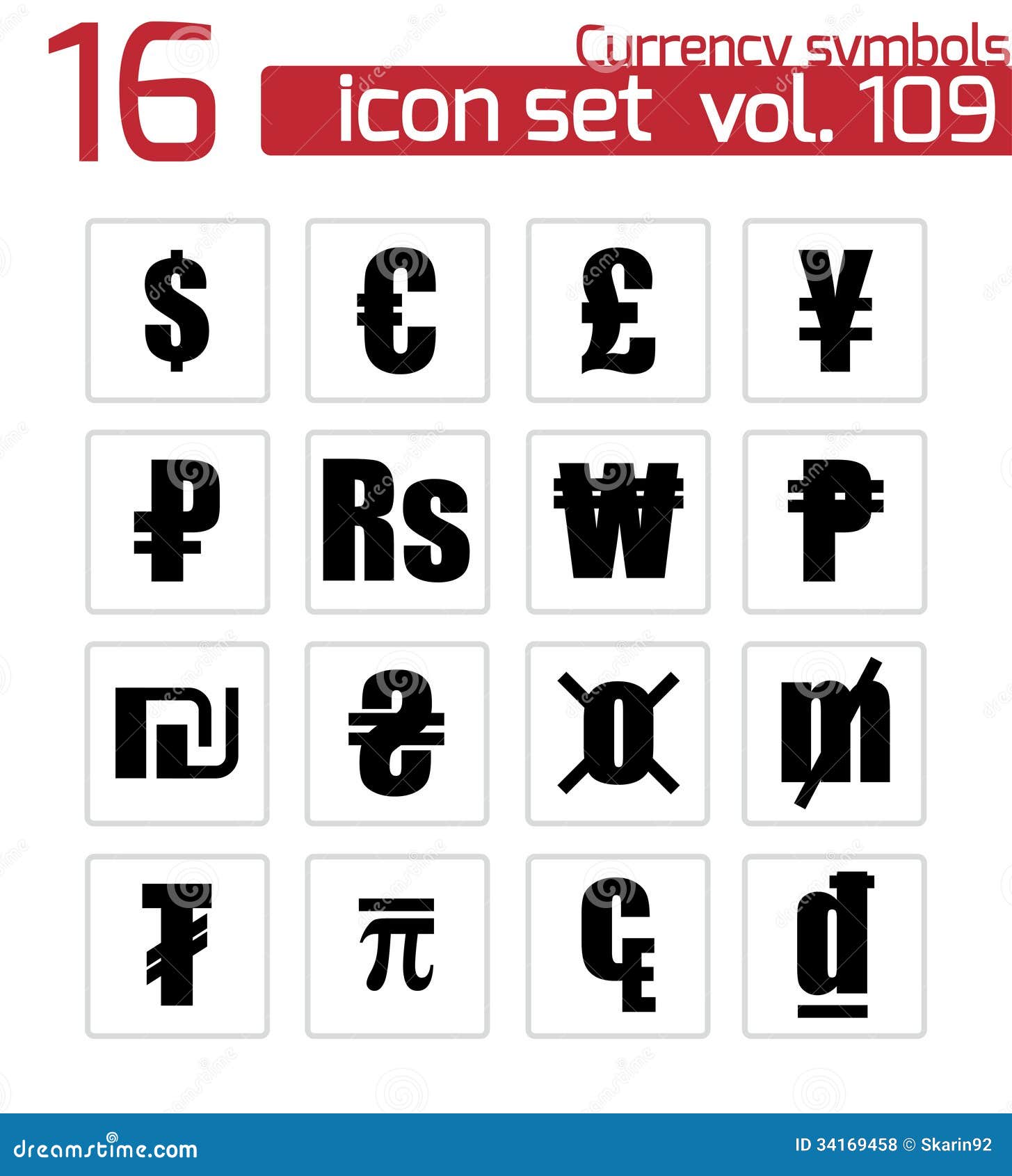 Vector Black Currency Symbols Stock Illustration - Illustration of ...