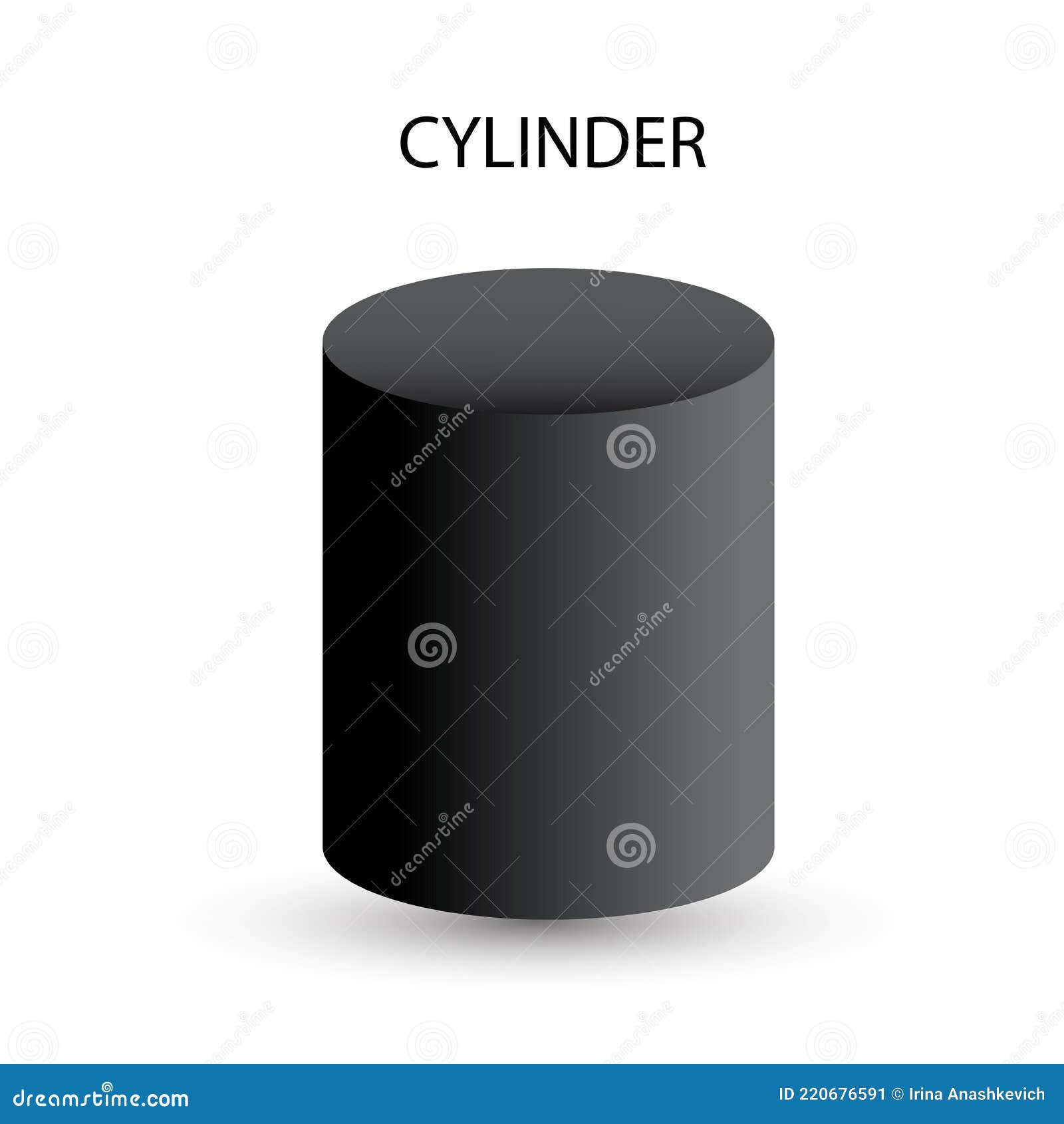 Vector Black Cylinder with Gradients and Shadow for Game, Icon, Package ...