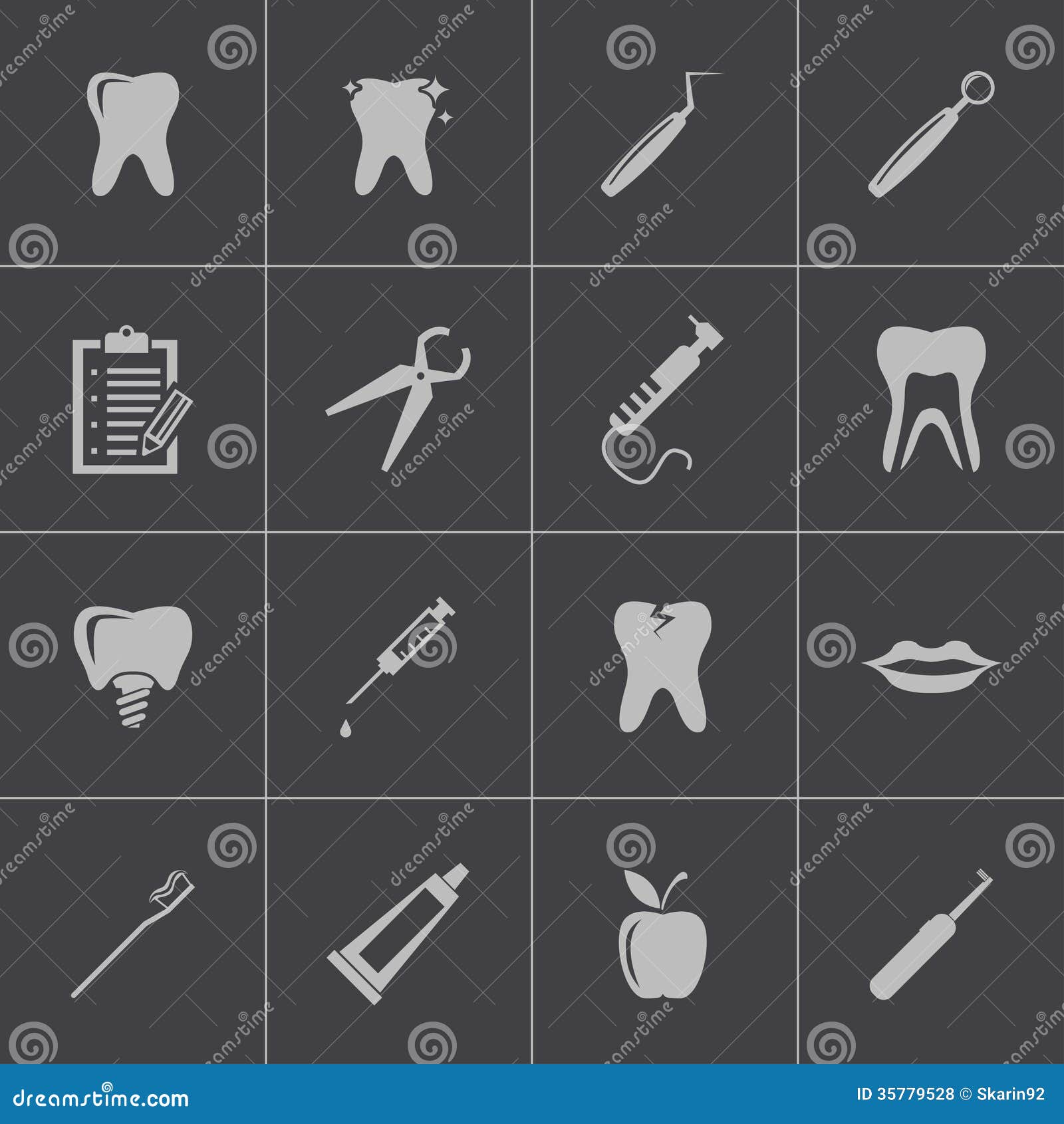 Dental Icons. Mouth Washing Symbol Isolated On White. Royalty-Free ...