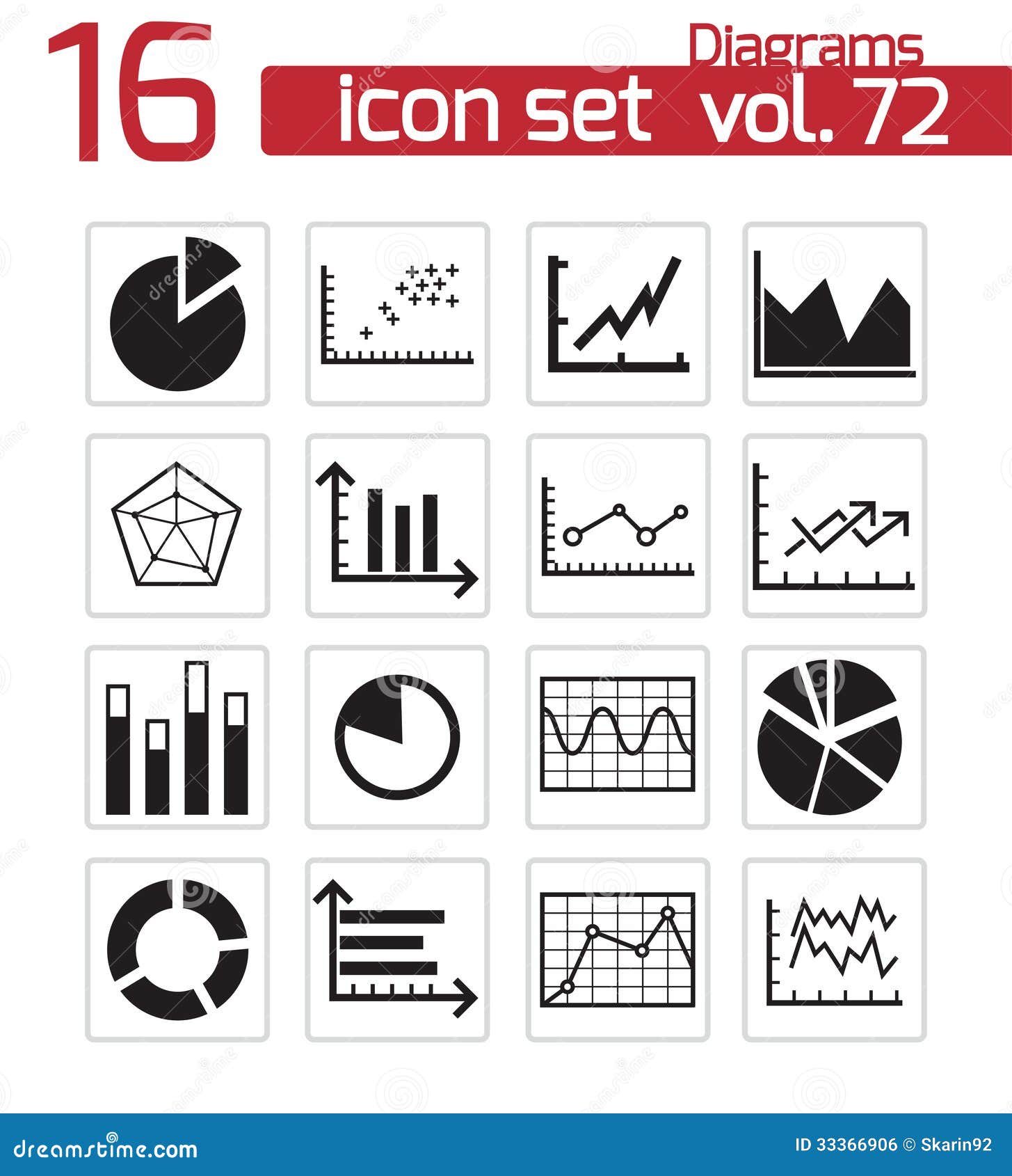 Vector Black Diagrams Icons Stock Illustration - Illustration of ...