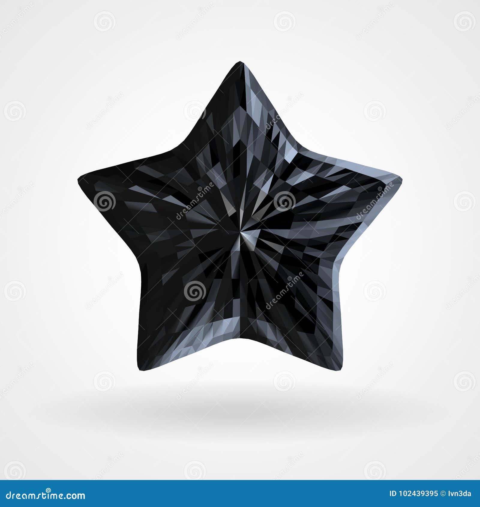 Vector Black Diamond Five Pointed Star in Triangular Design Stock ...