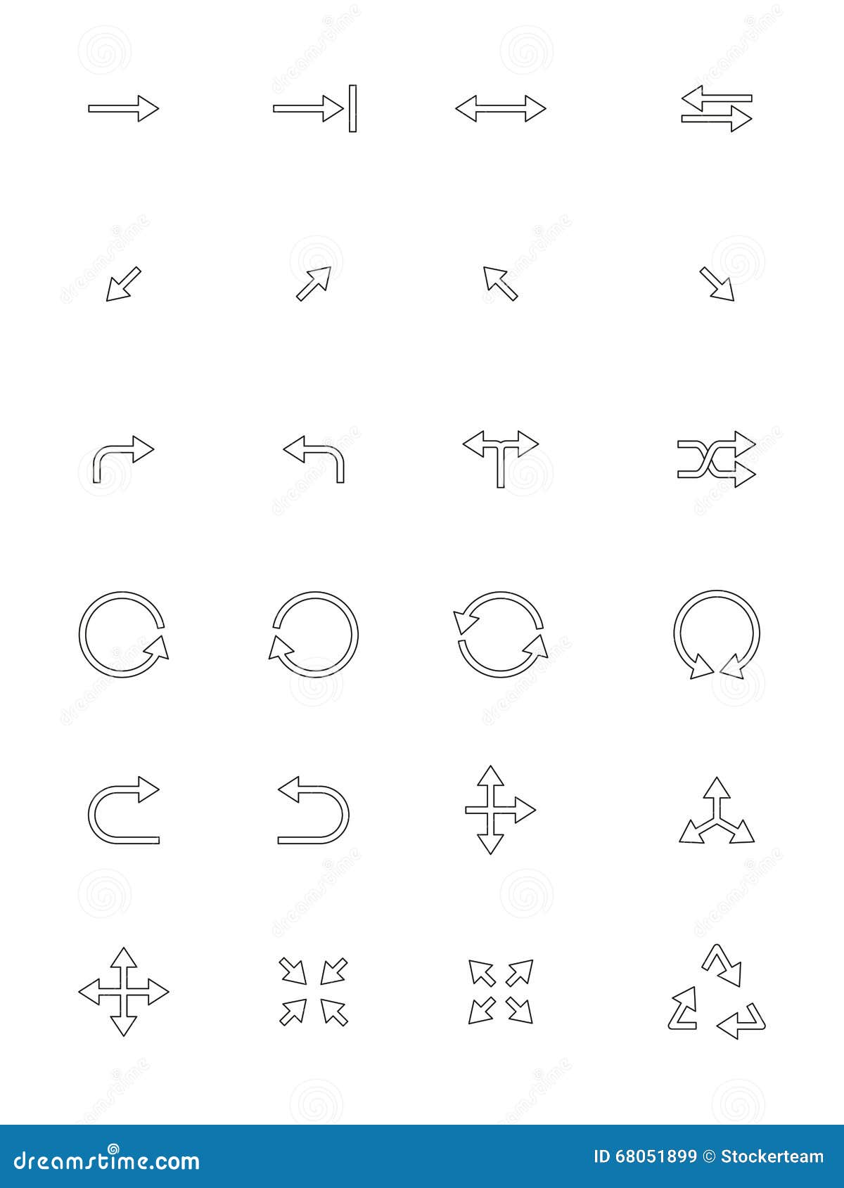 Vector Black Directions Icons Set Stock Illustration - Illustration of ...