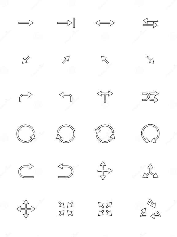 Vector Black Directions Icons Set Stock Illustration - Illustration of ...