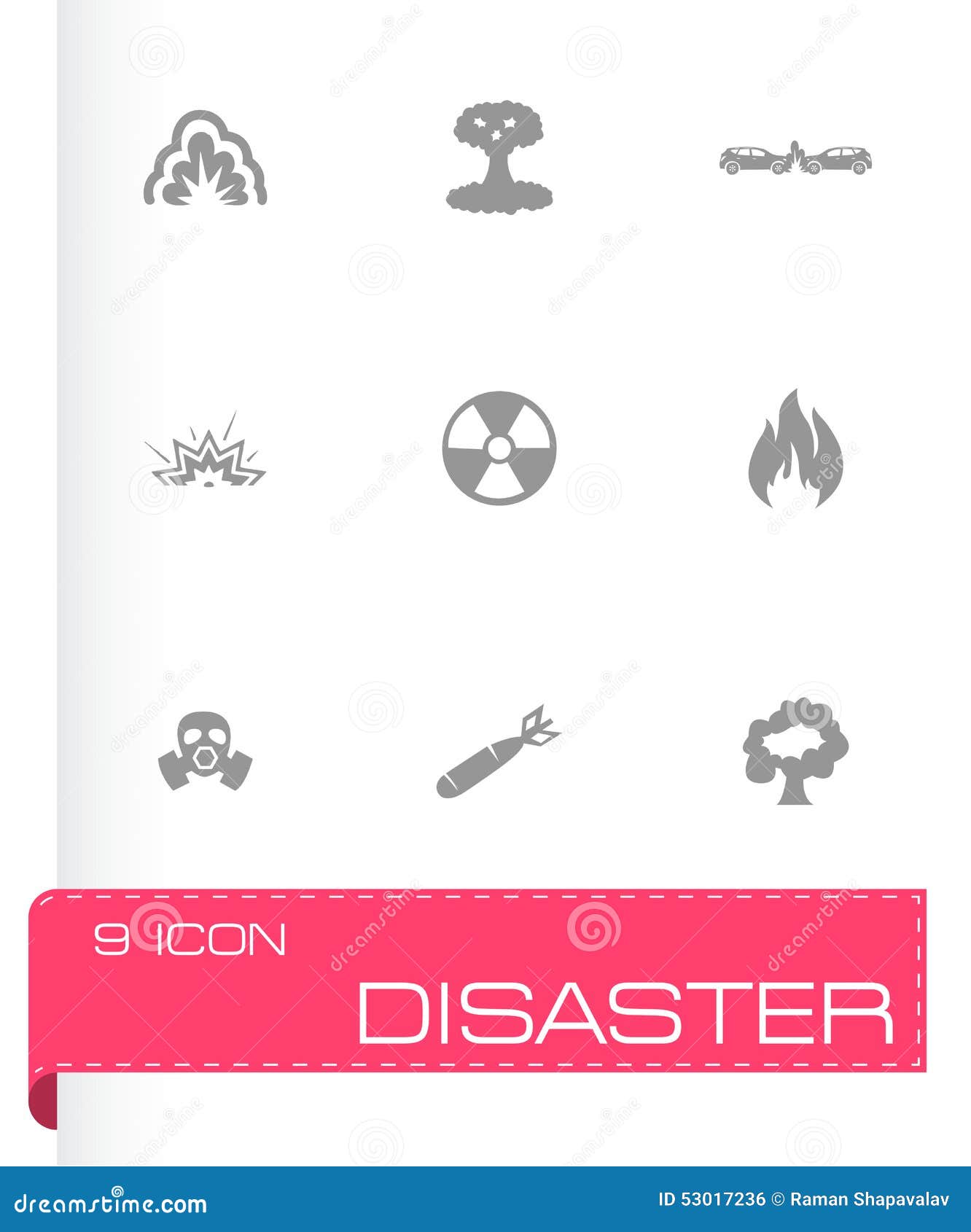 Vector Black Disaster Icons Set Stock Vector - Illustration of water ...