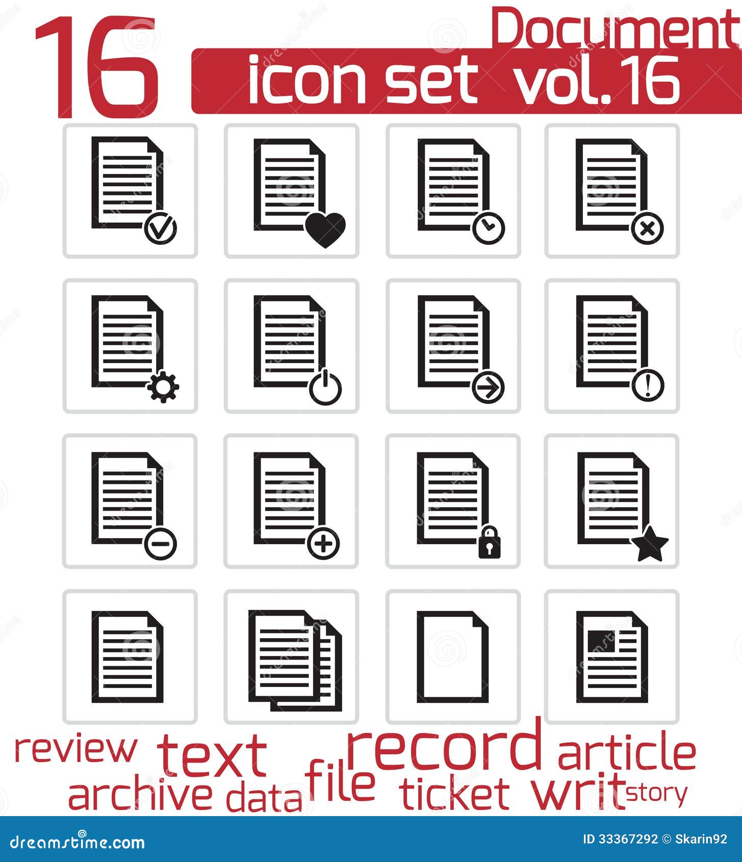 Vector Black Document Icons Stock Illustration - Illustration of arrow ...