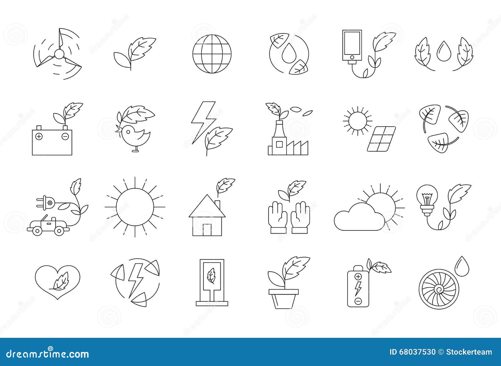 Vector black eco icons set stock illustration. Illustration of canister ...