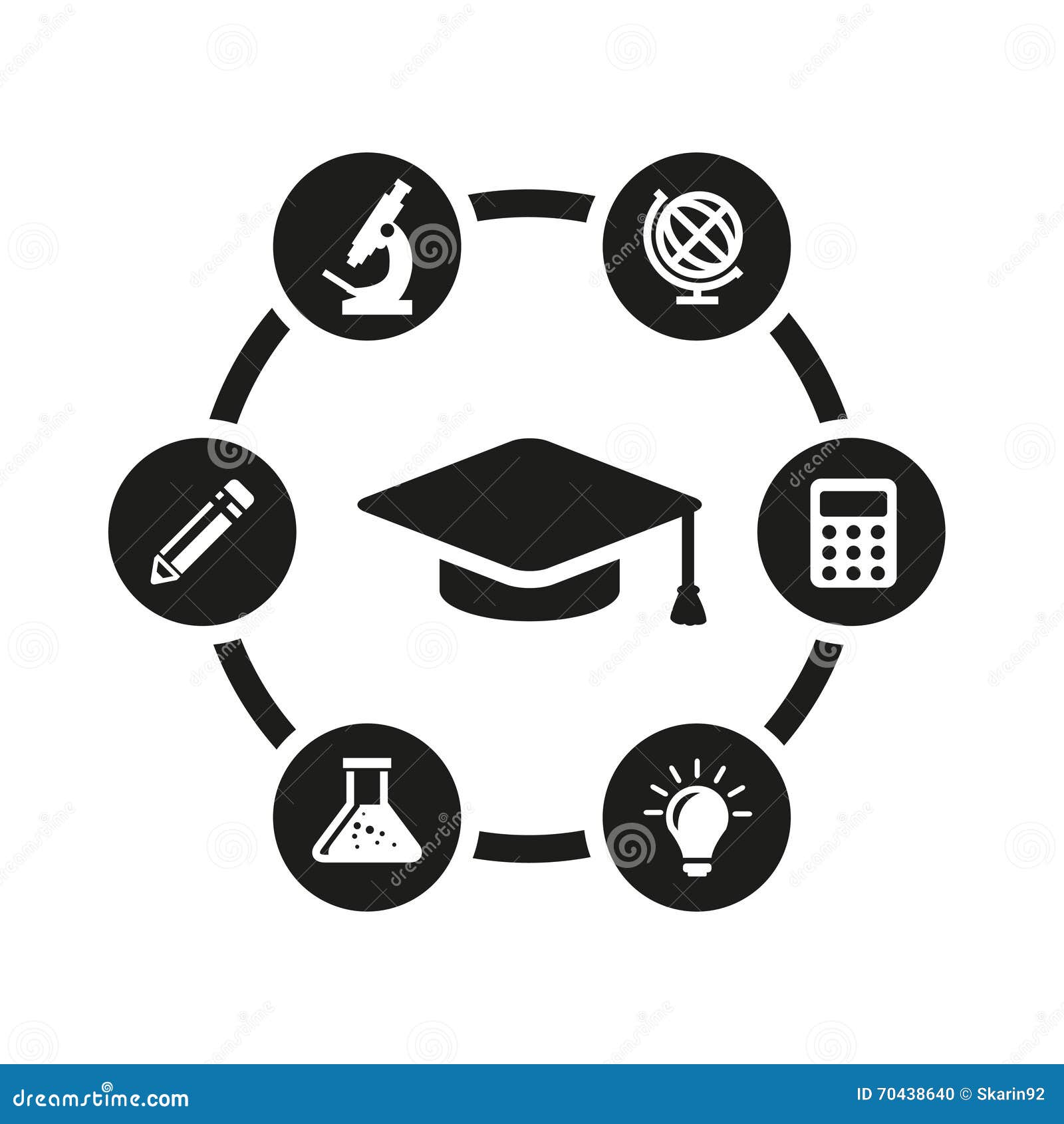Vector Black Education Icon Set Stock Illustration - Illustration of ...