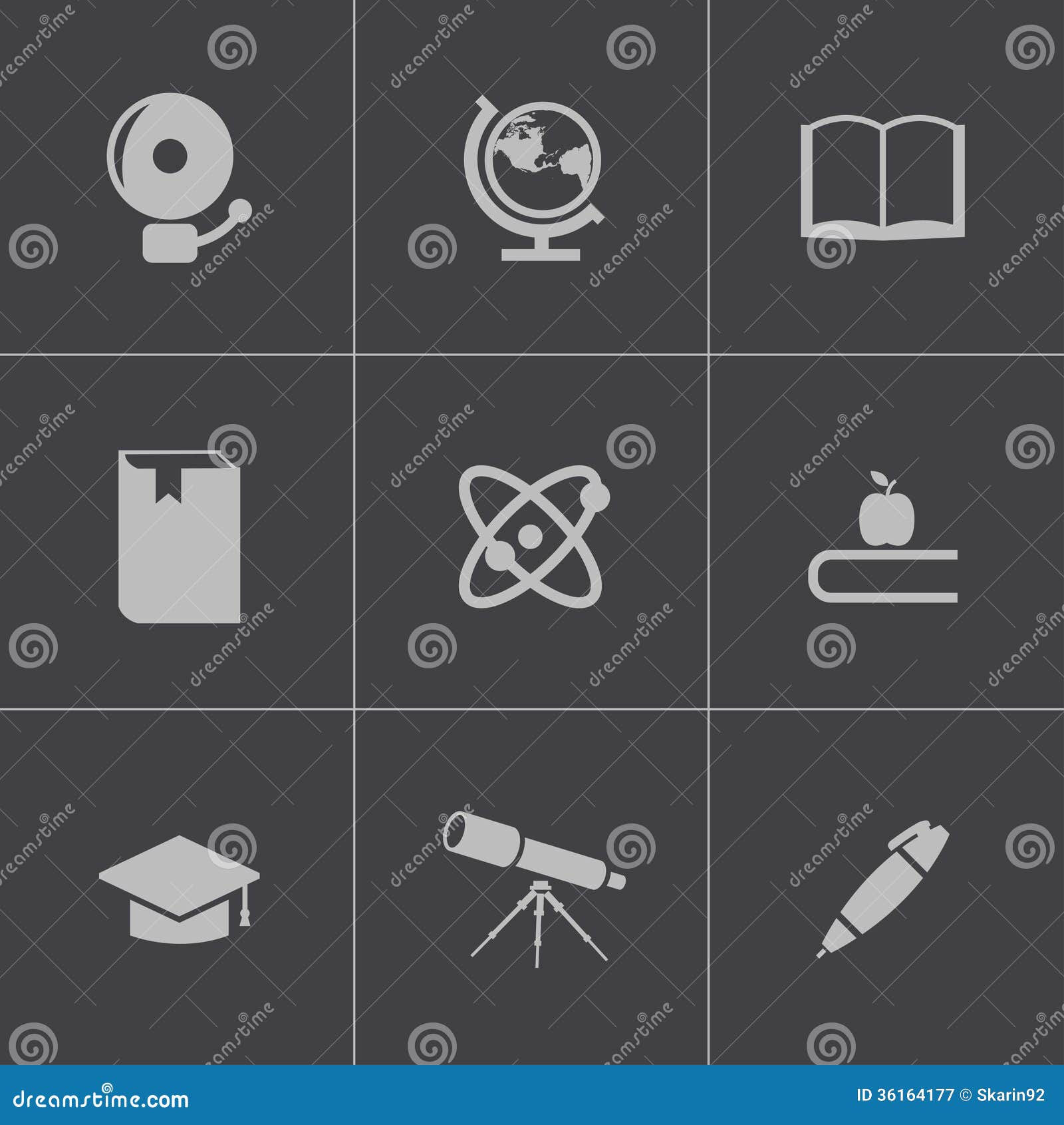 Vector Black Education Icons Set Stock Vector - Illustration of ...