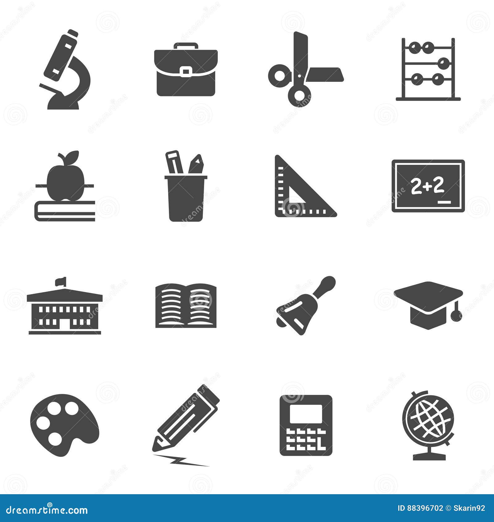Vector Black Education Icons Set Stock Vector - Illustration of icon ...