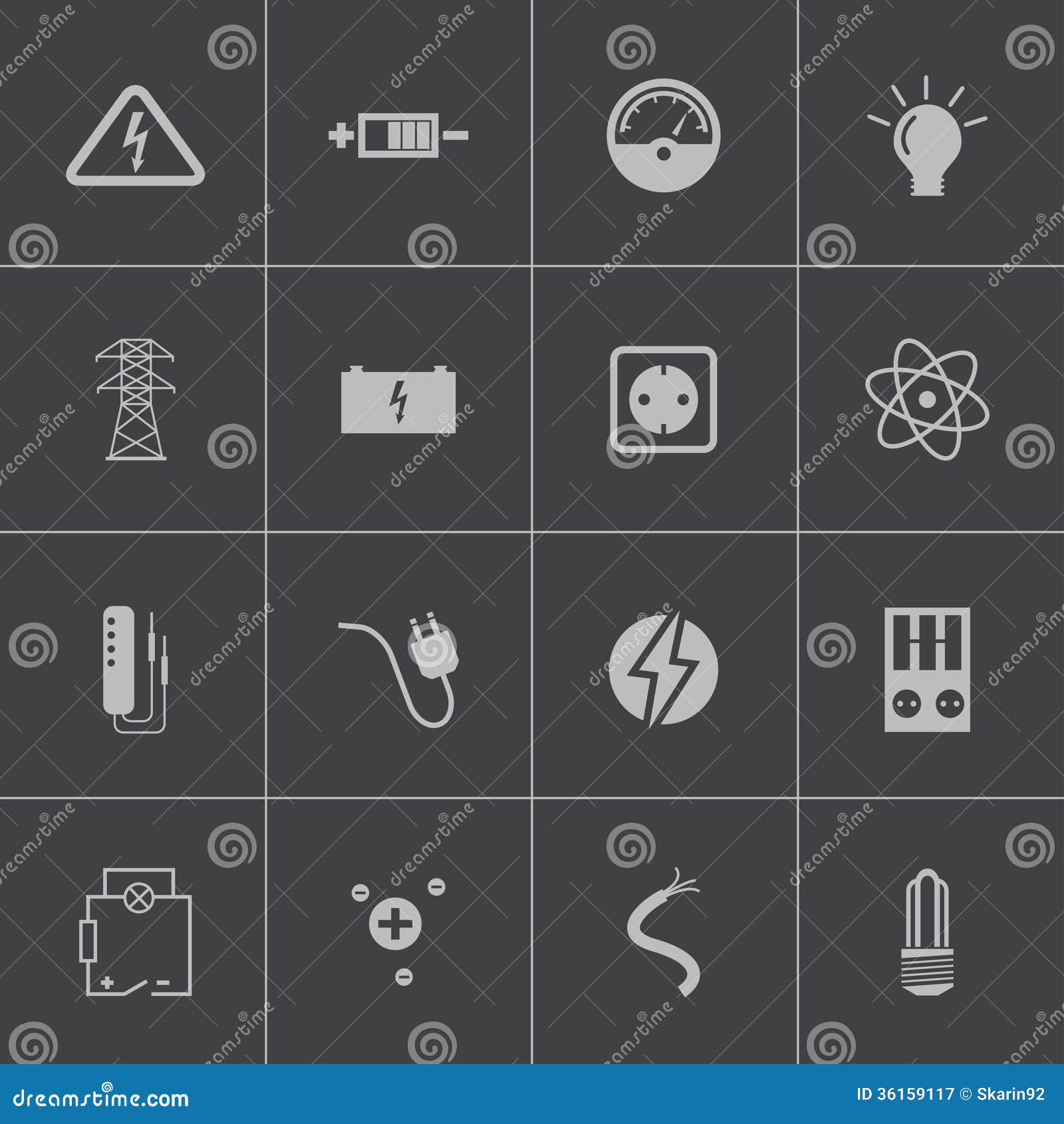 Electricity Icons Set. Set Of Energy Vector Symbol. Filled And Linear ...